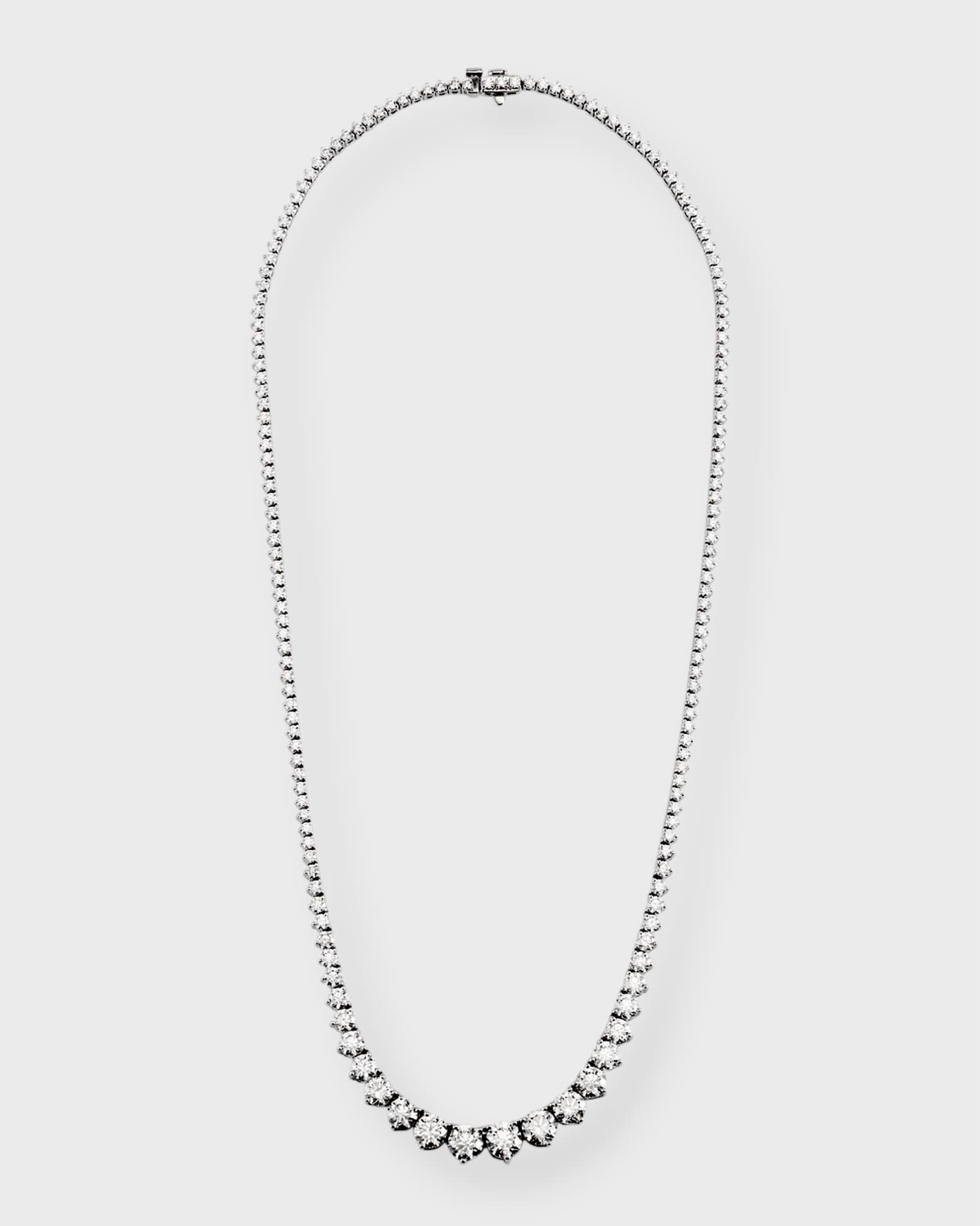 Neiman Marcus Diamonds 18k White Gold Graduated Diamond Necklace, 17"L ...