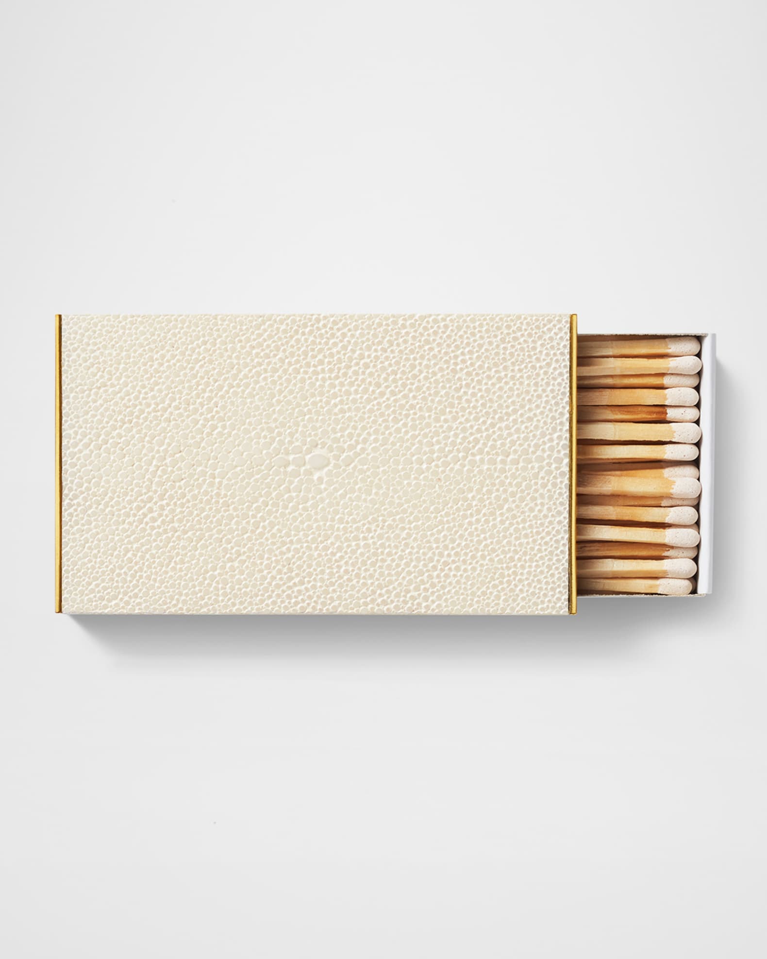 AERIN Faux Shagreen Matchbox Sleeve, Cream | Neiman Marcus