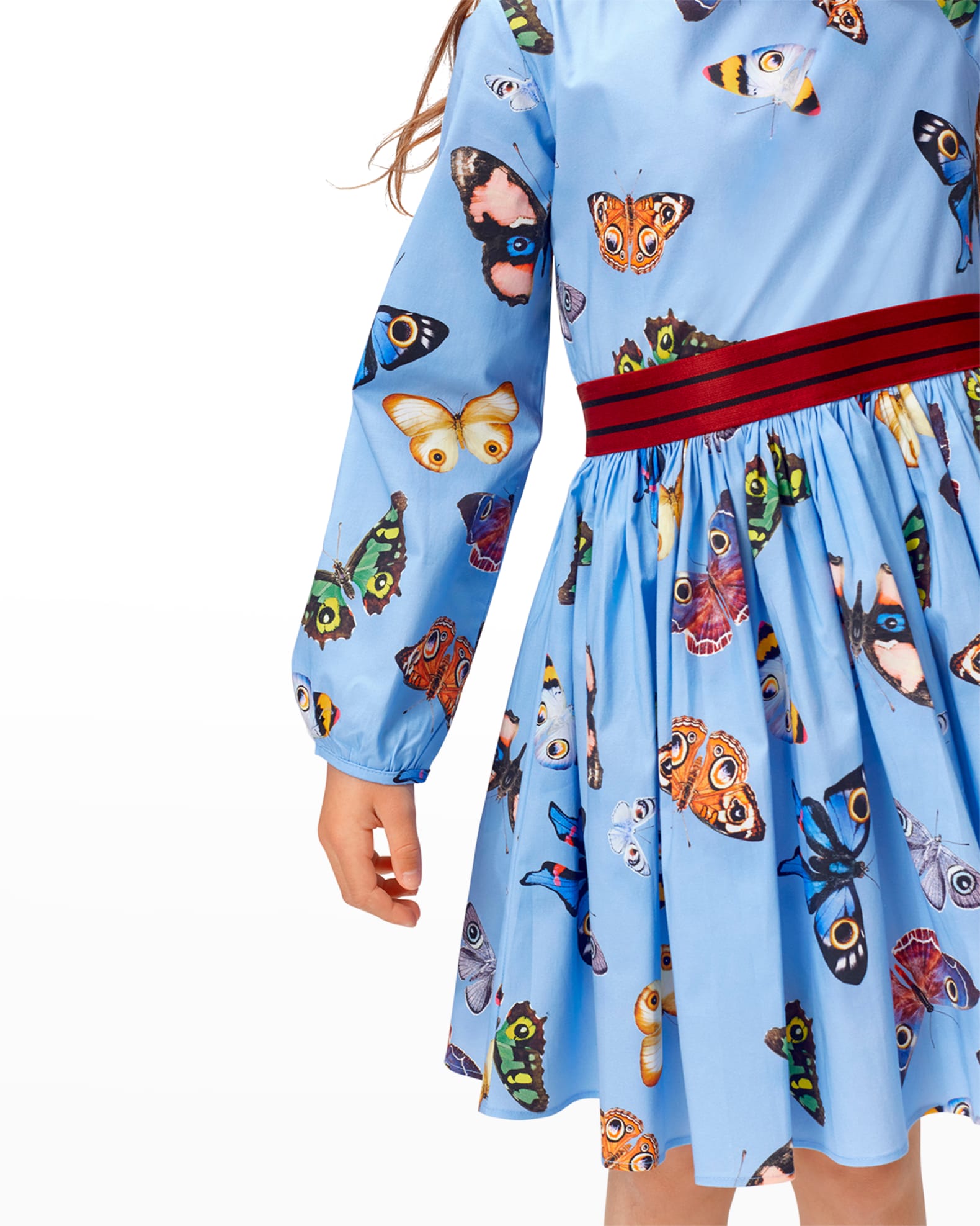 Christine woven dress with butterflies and waistband detail | Neiman Marcus