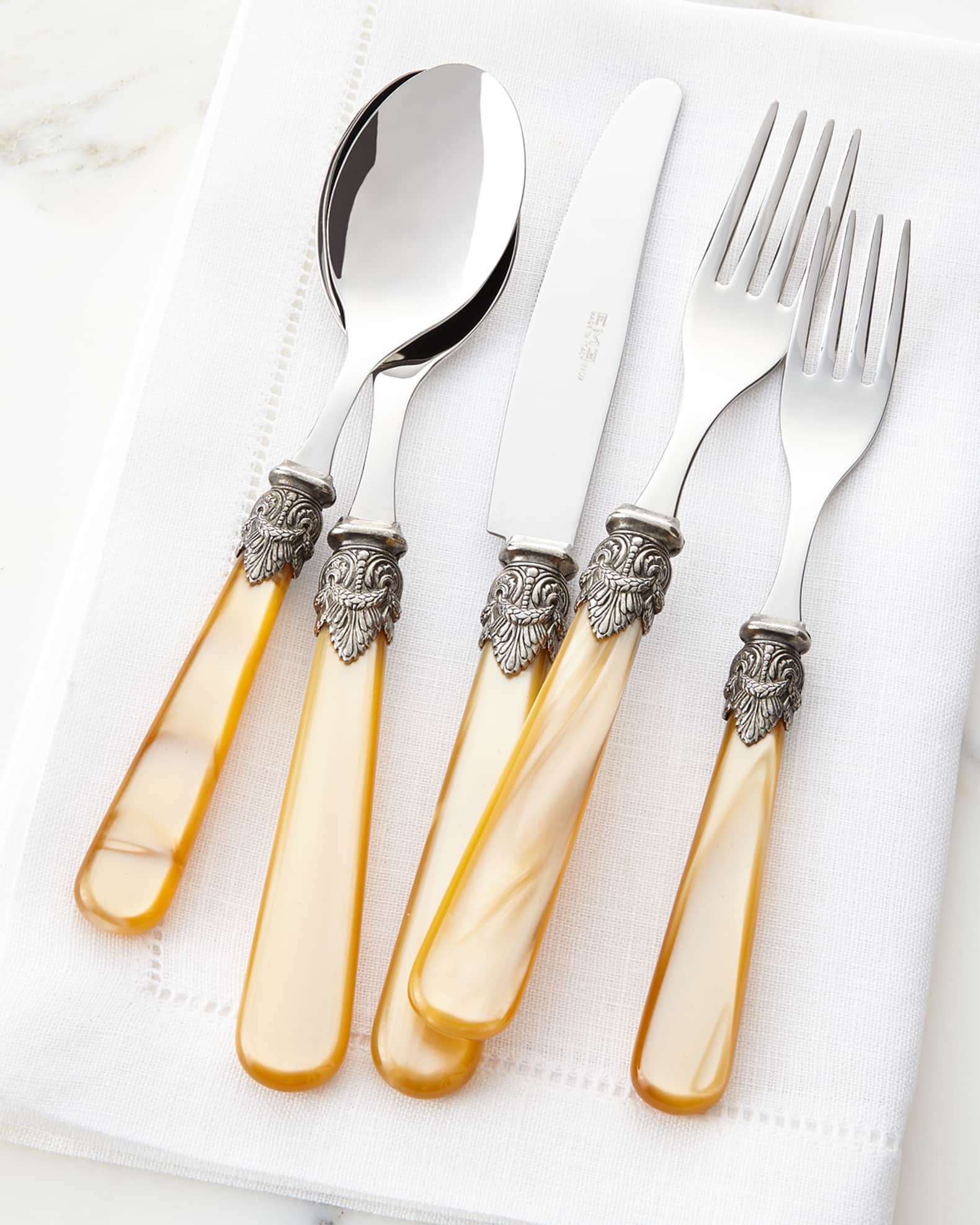 Neiman Marcus Napoleon 20-Piece Flatware Set, Champagne Pearl | Neiman ...