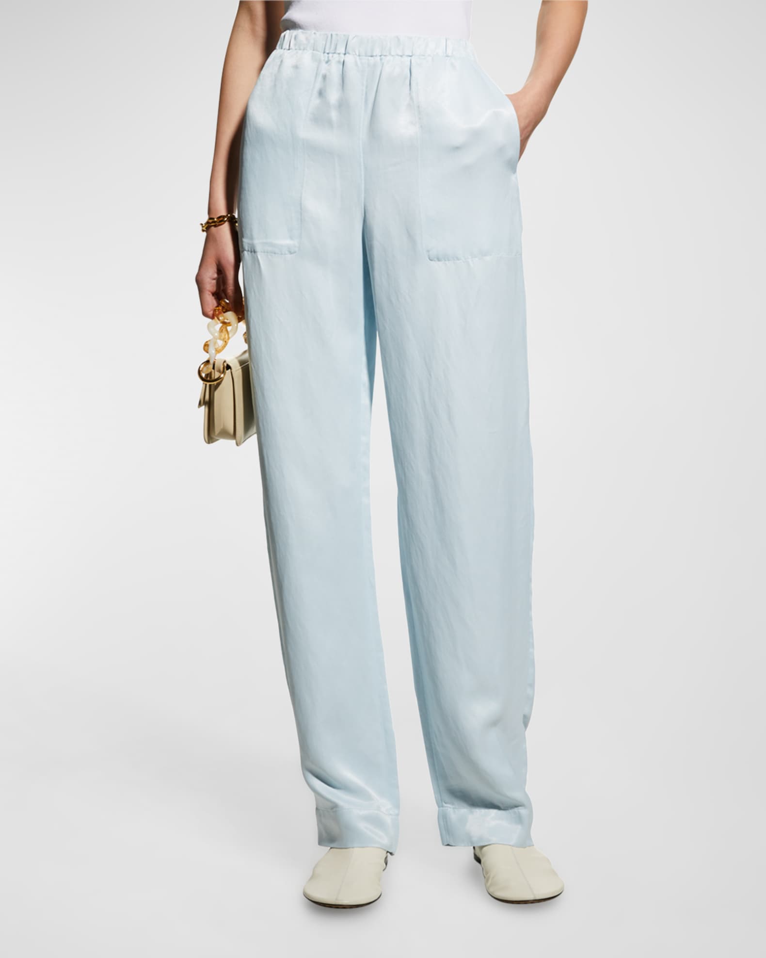 Vince Washed Pull-On Pants | Neiman Marcus