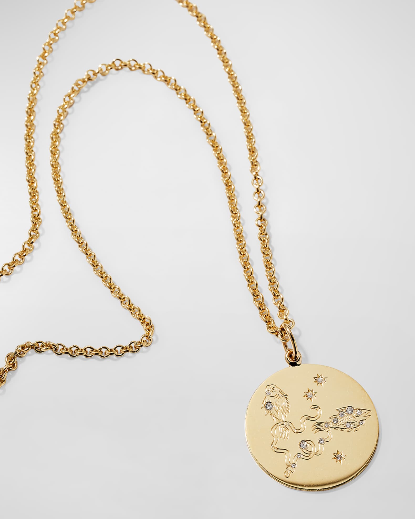 Verdura Yellow Gold Pisces Diamond Pendant | Neiman Marcus