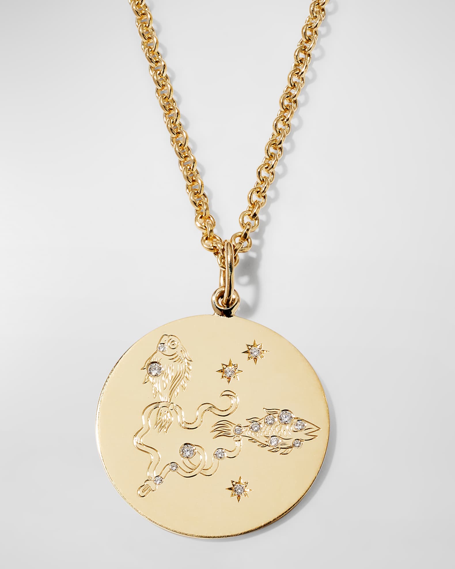 Verdura Yellow Gold Pisces Diamond Pendant | Neiman Marcus