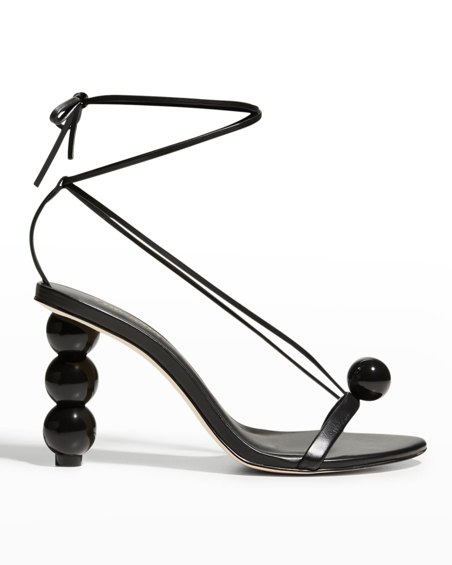 Cult Gaia Karina Leather Sphere Ankle-Strap Sandals | Neiman Marcus