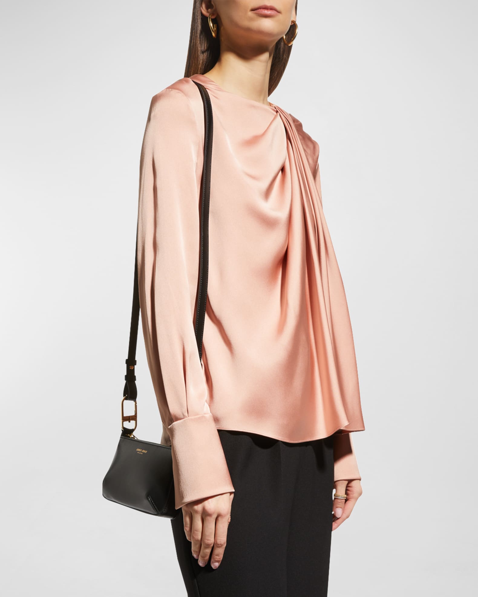 Giorgio Armani Mini Leather Zip Shoulder Bag | Neiman Marcus