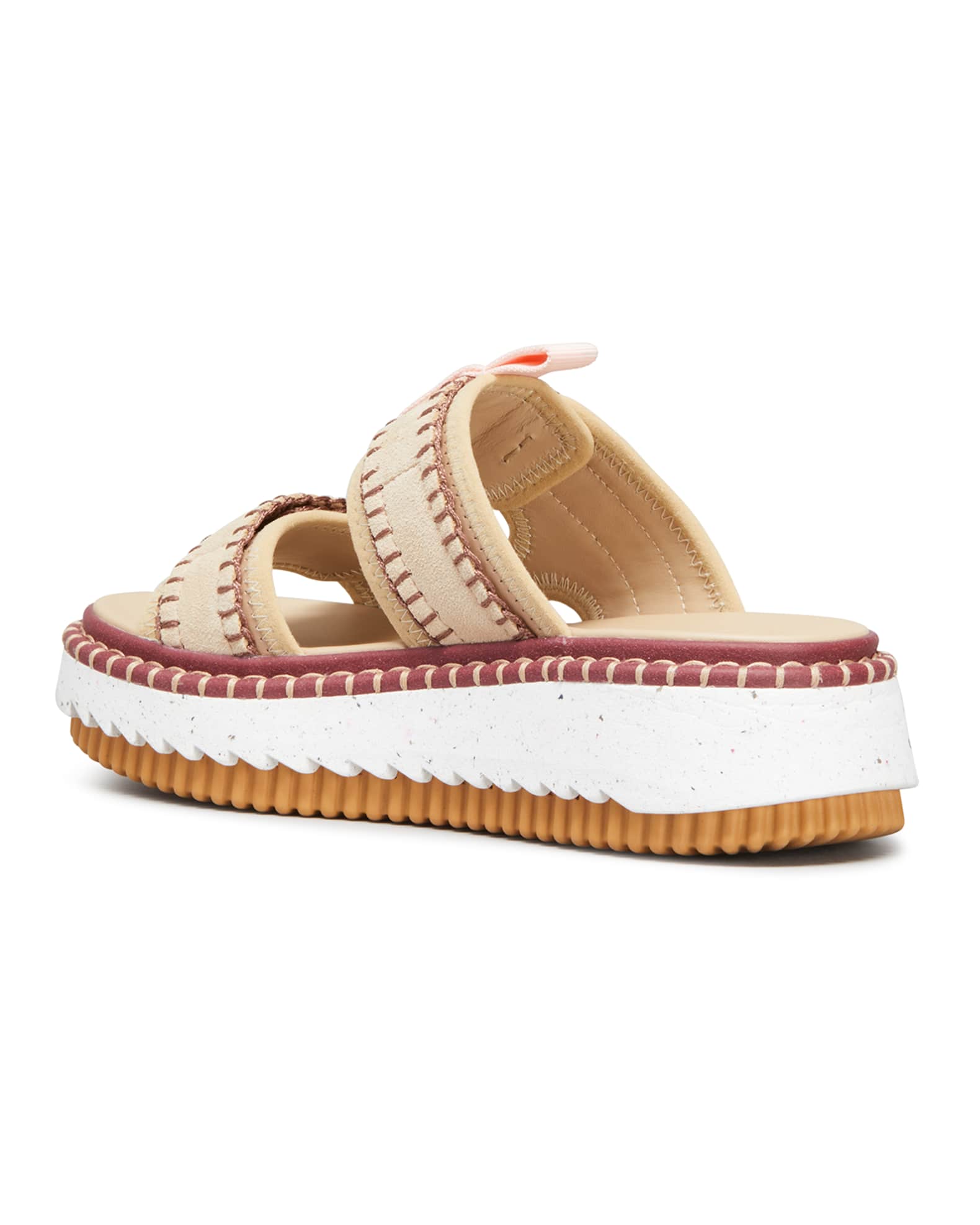 Chloe Lilli Double-Strap Platform Slide Sandals | Neiman Marcus
