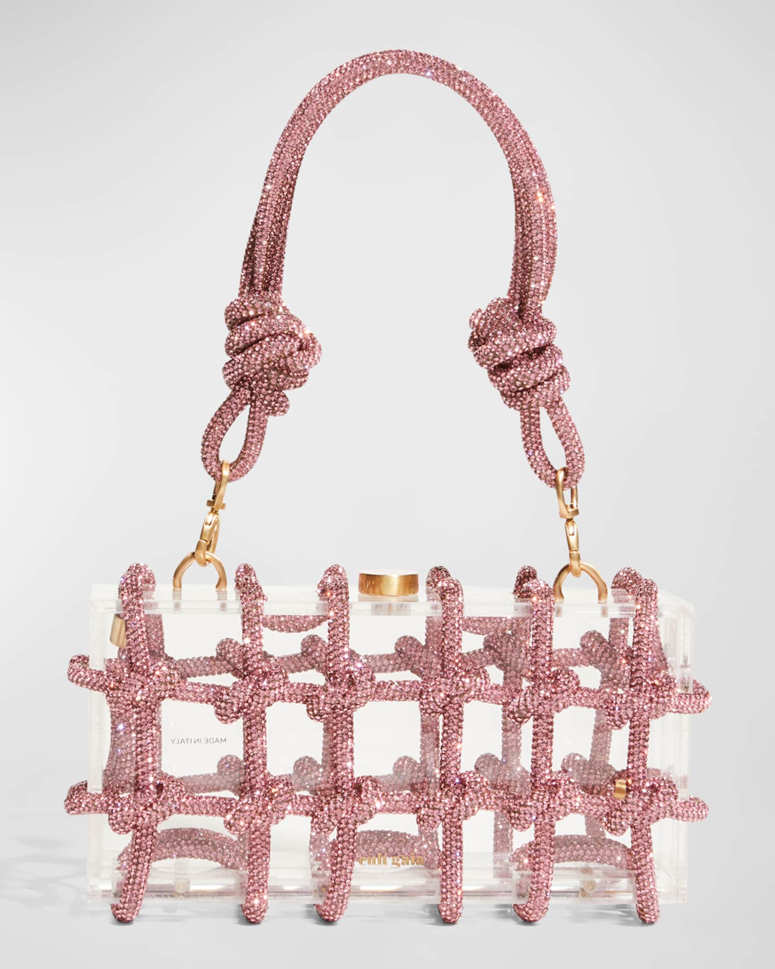 Cult Gaia Bess Caged Embellished Box Shoulder Bag | Neiman Marcus