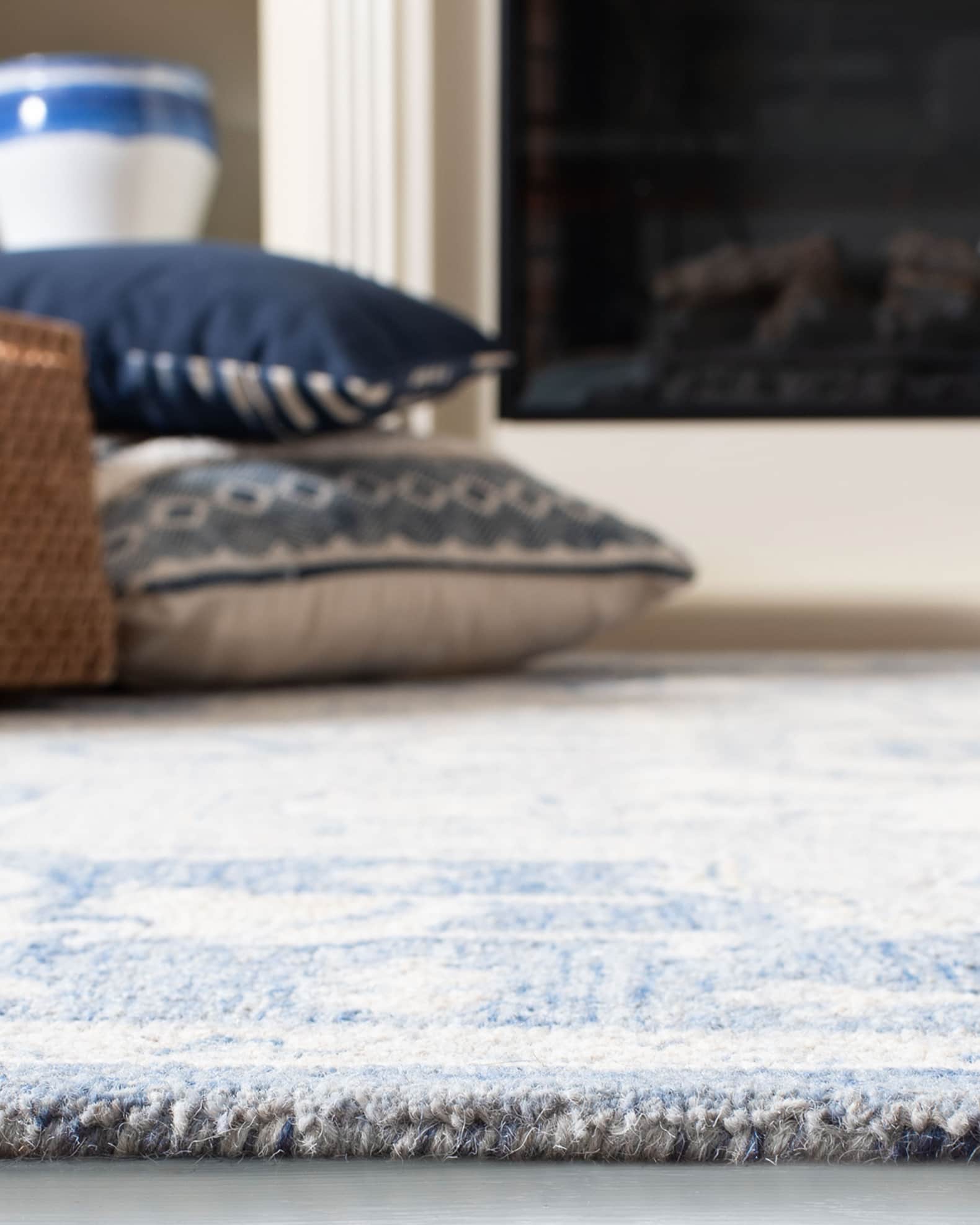 Percy Blue Hand-Woven Rug | Neiman Marcus