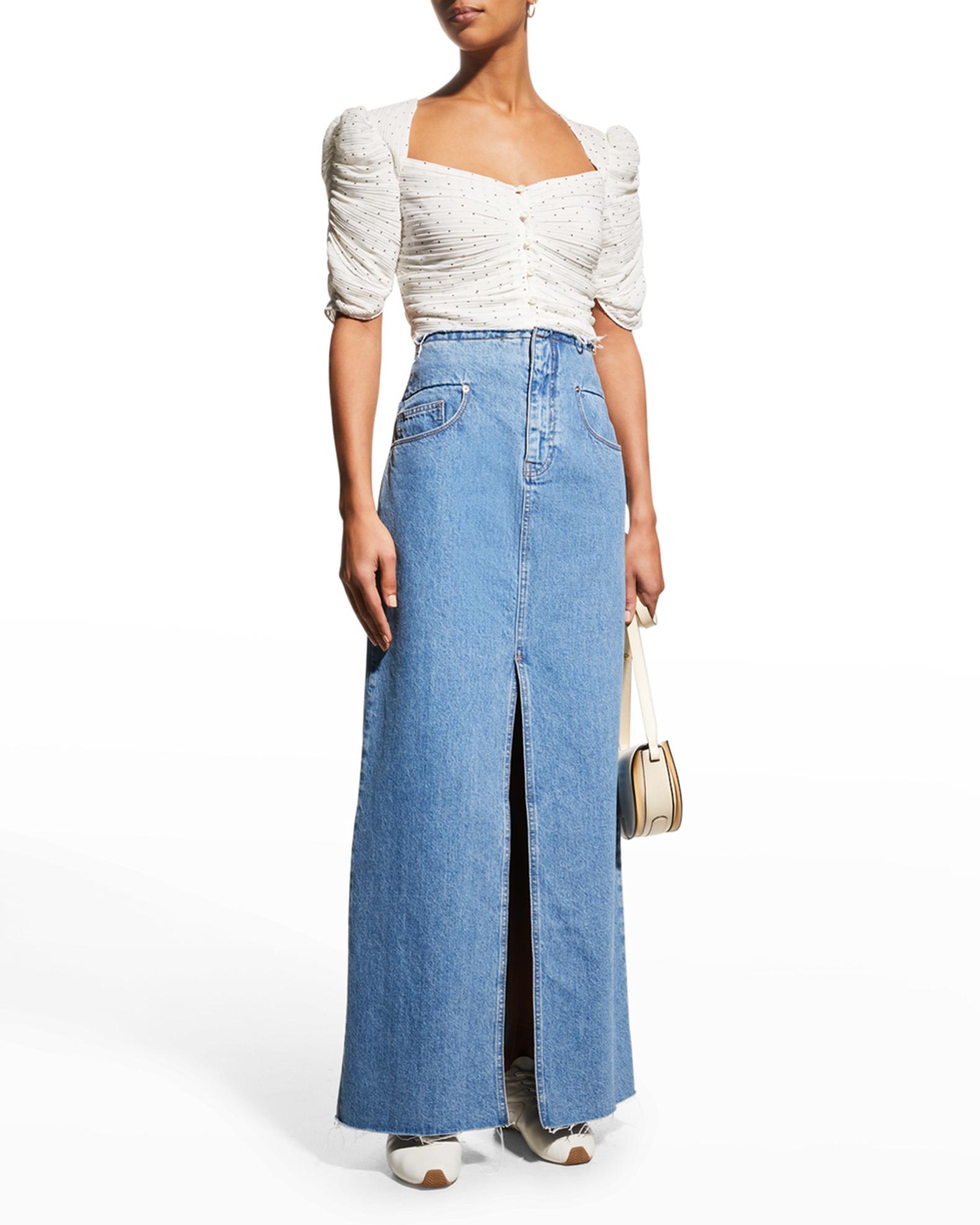 FRAME Gathered Button-Front Top | Neiman Marcus