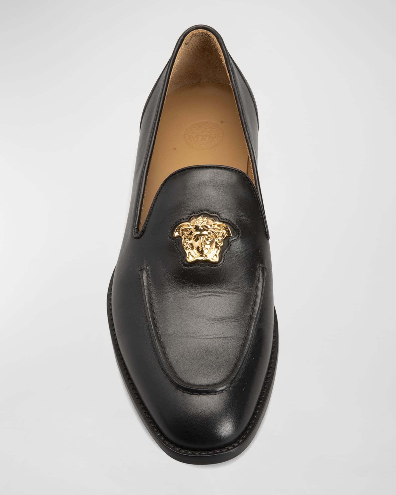 Versace Men's Medusa Head Leather Loafers | Neiman Marcus