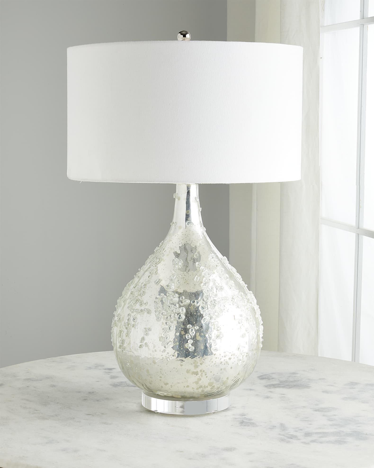 John-Richard Collection Silver Glass Table Lamp | Neiman Marcus