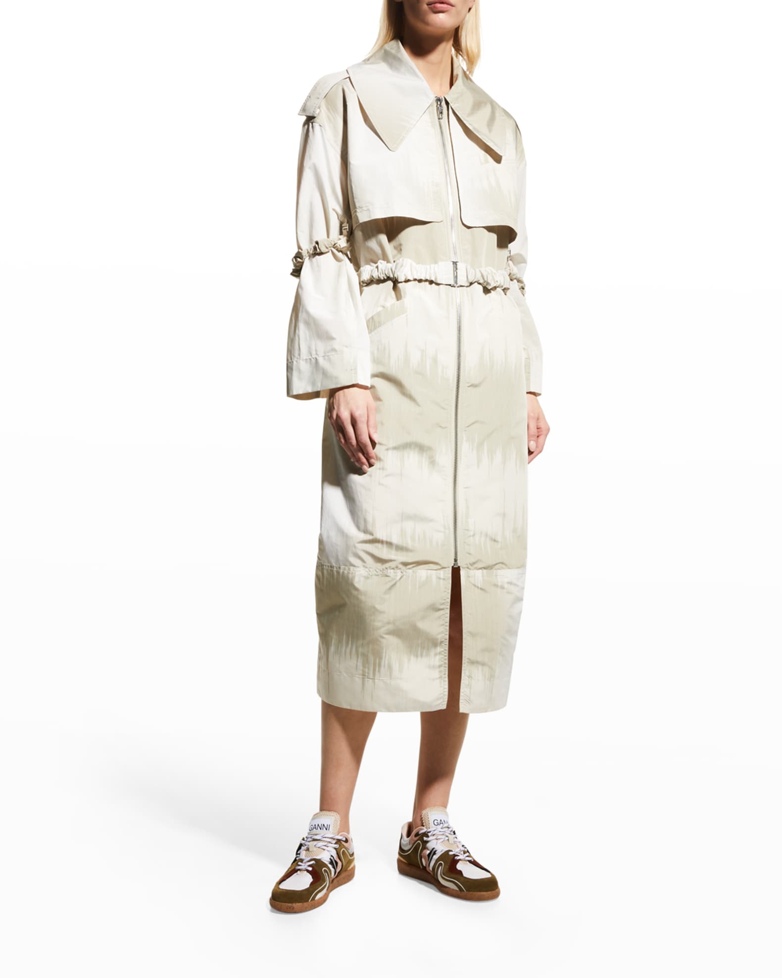 Ganni Crispy Shell Trench Coat | Neiman Marcus