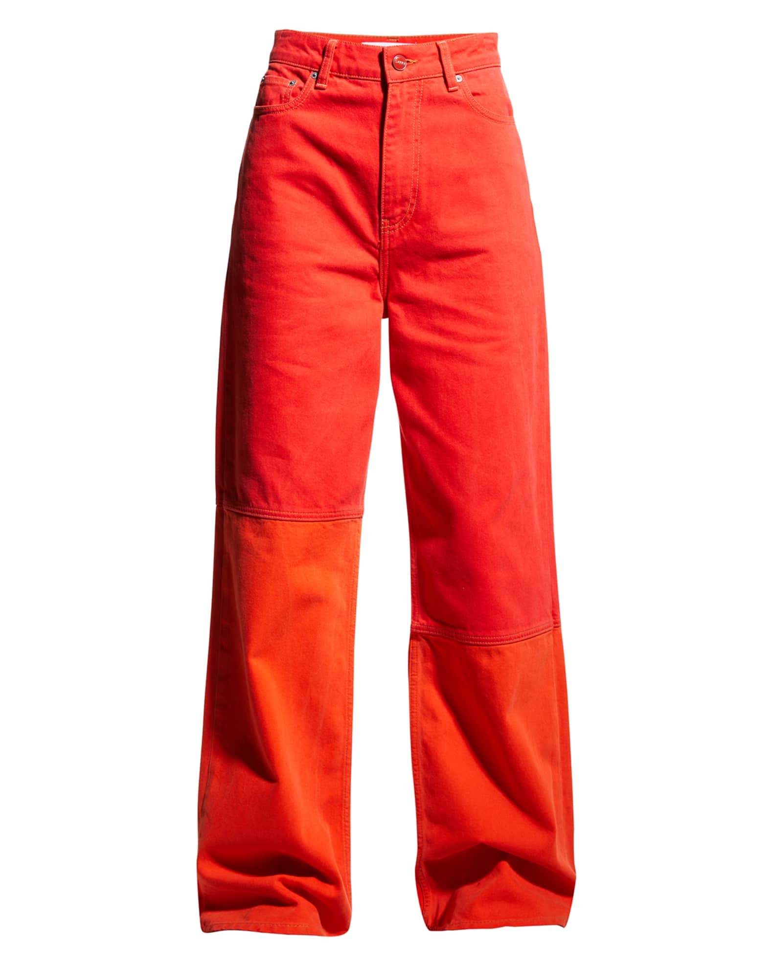 Ganni Over-Dyed Colorblock Pants | Neiman Marcus
