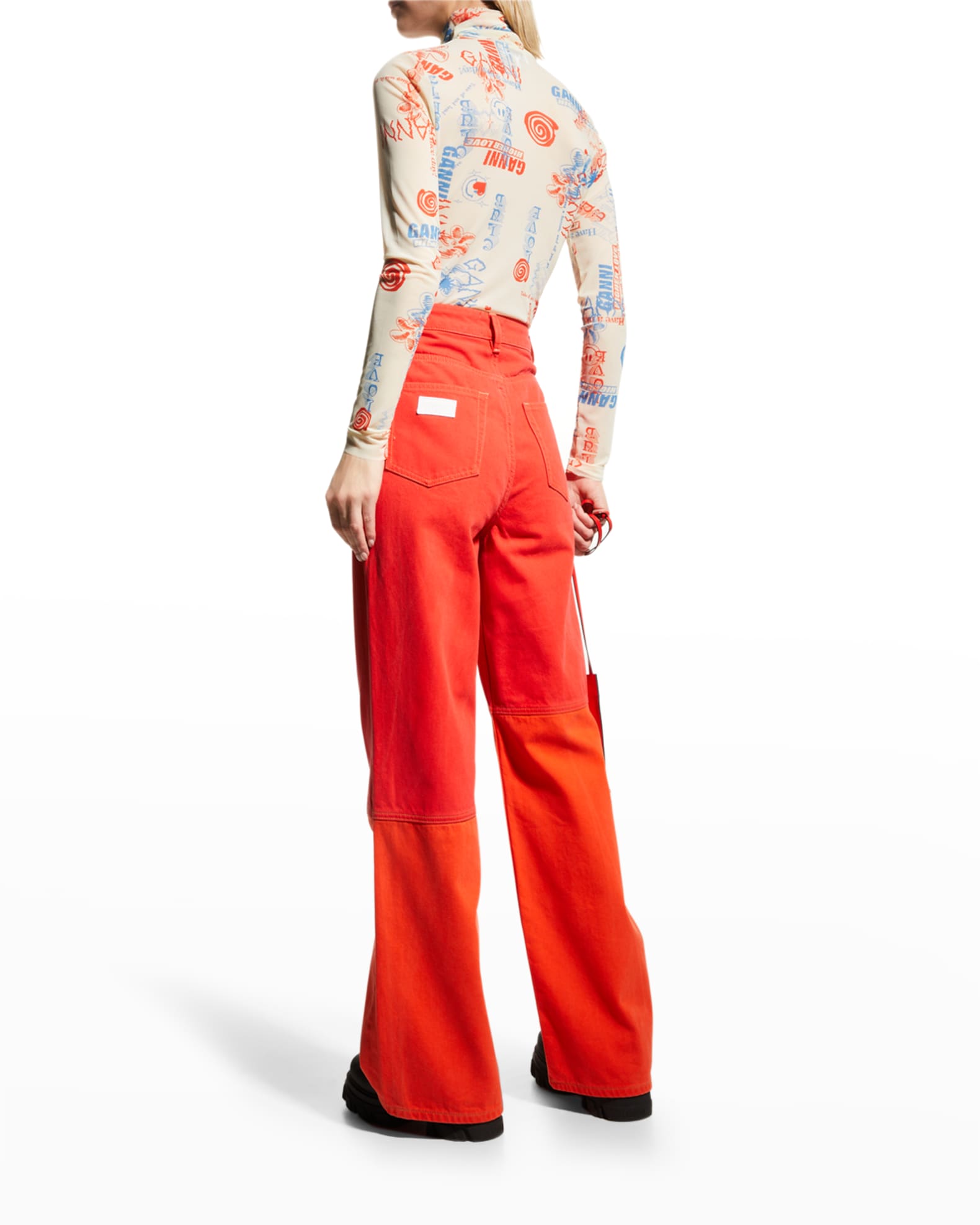 Ganni Over-Dyed Colorblock Pants | Neiman Marcus