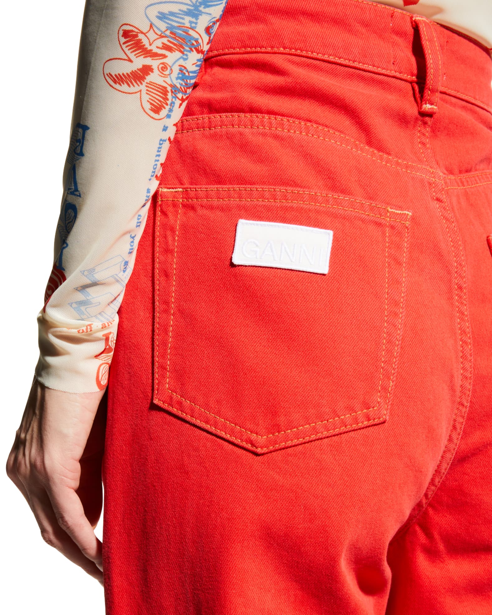 Ganni Over-Dyed Colorblock Pants | Neiman Marcus