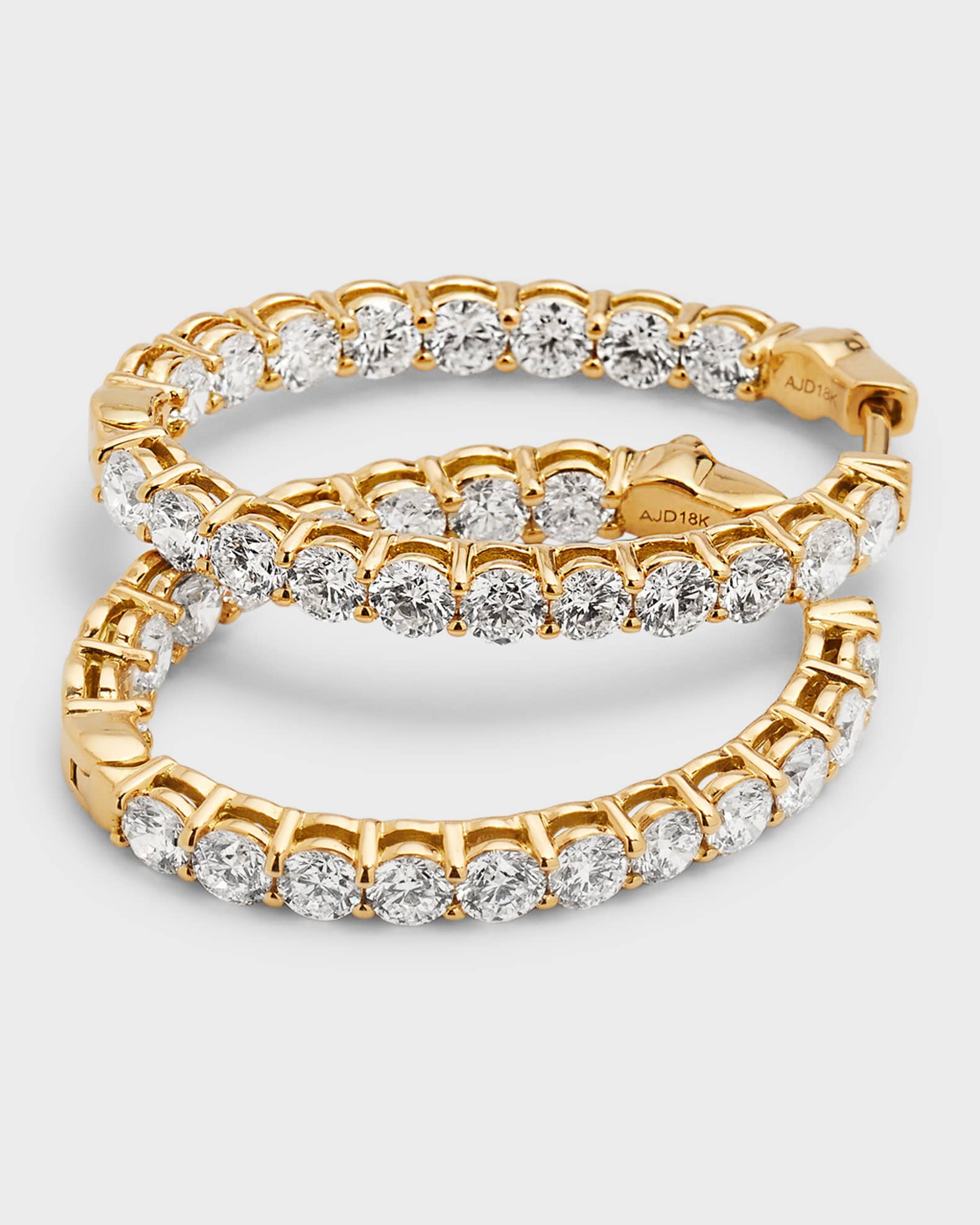 Neiman Marcus Diamonds 18K Yellow Gold Round Diamond GH/SI Oval-Shape ...