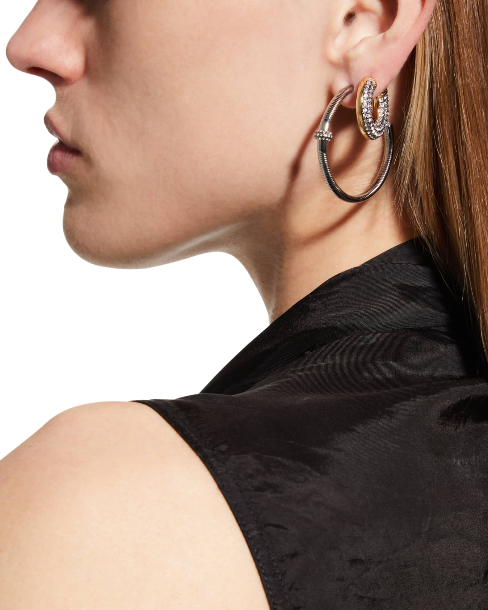 DEMARSON Carla Hoop Earrings, Gold | Neiman Marcus