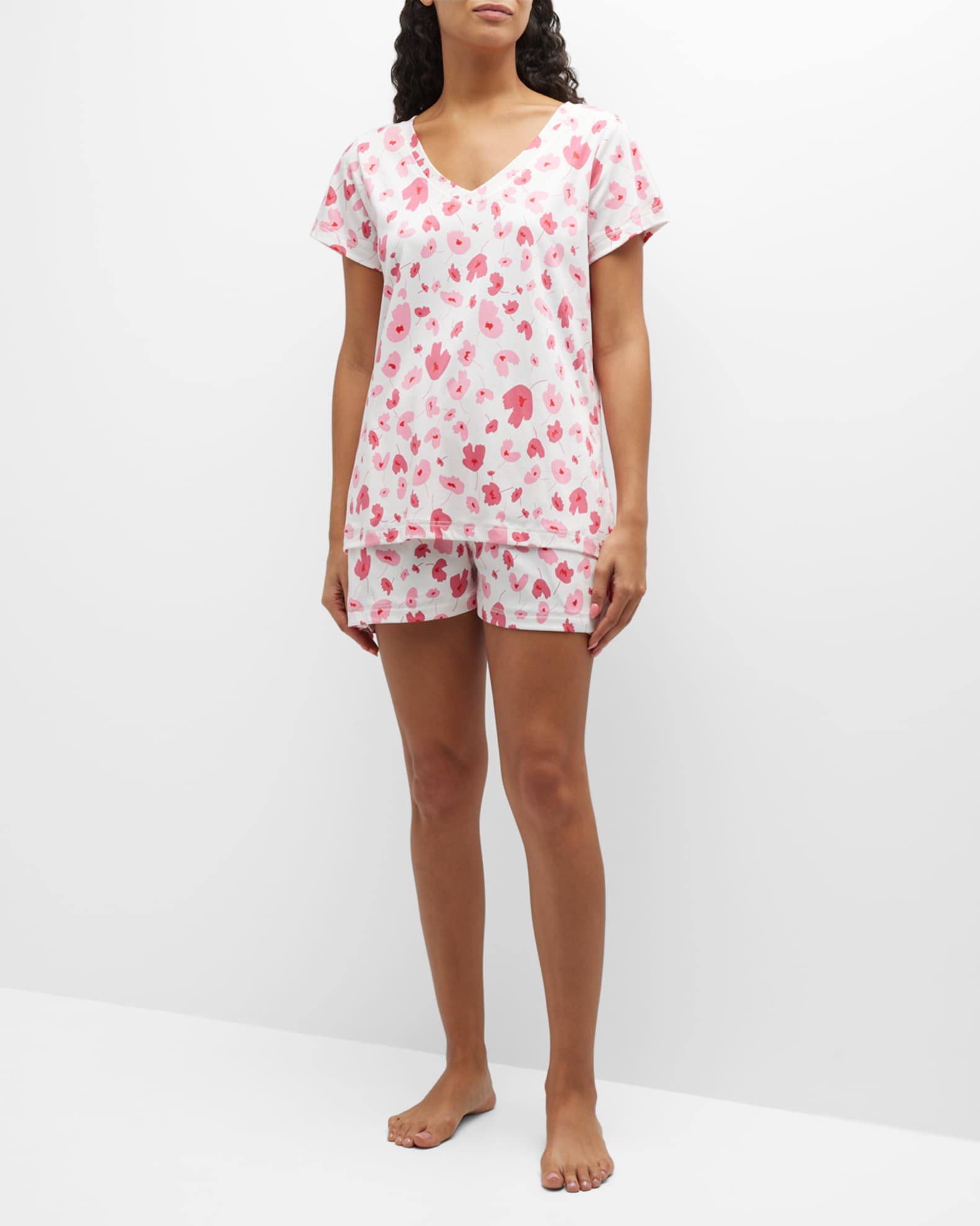 P Jamas Butterknit Poppy-Print Pajama Set | Neiman Marcus