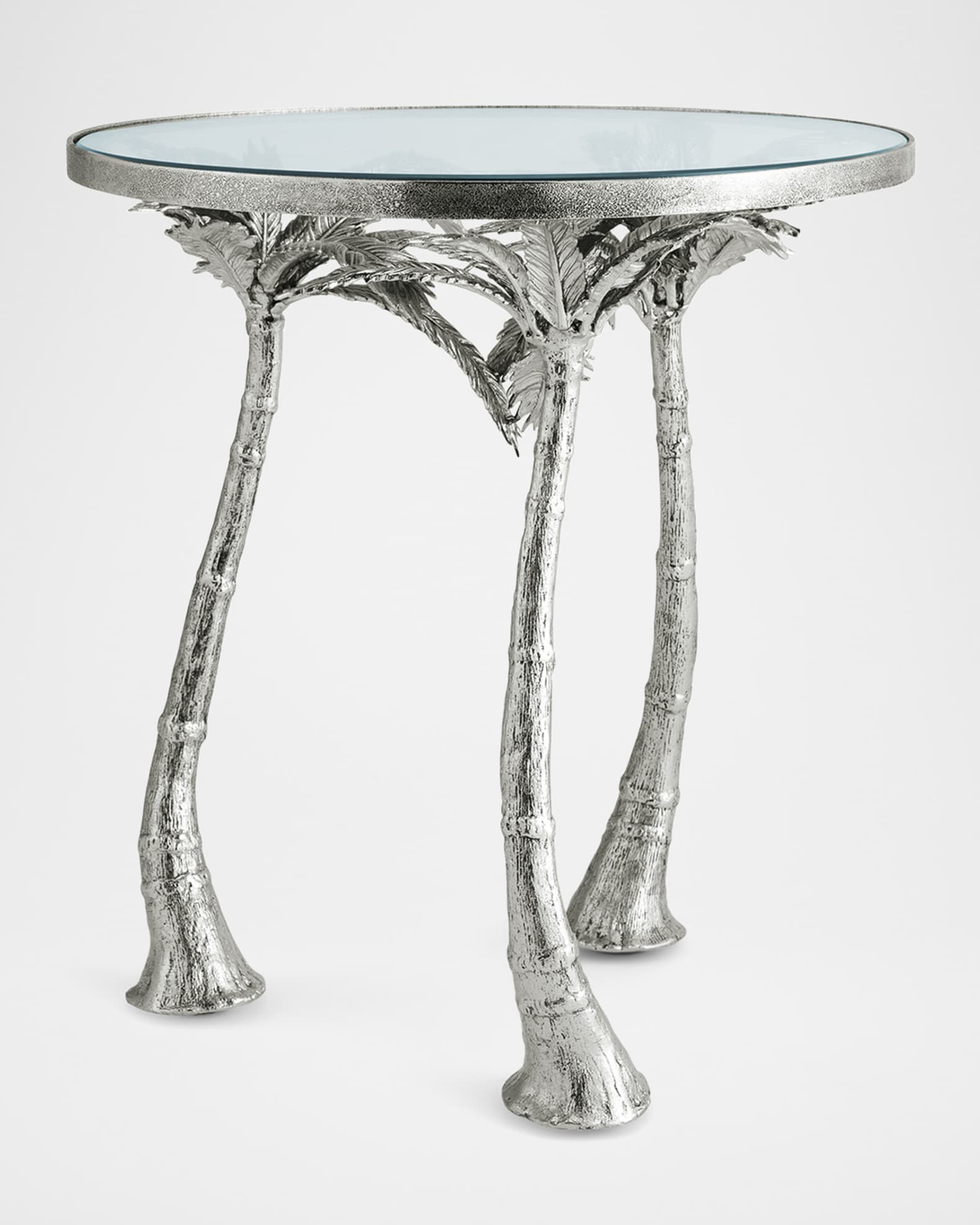 Michael Aram Palm Accent Table, Nickel | Neiman Marcus