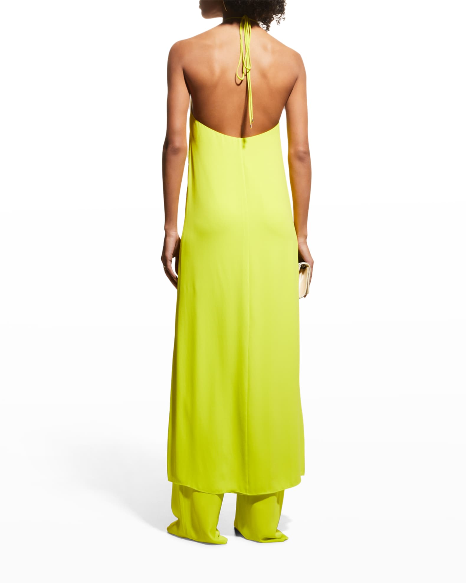 Alexis Orchid Crepe Cut-Out Long Halter-Neck Tunic Top | Neiman Marcus