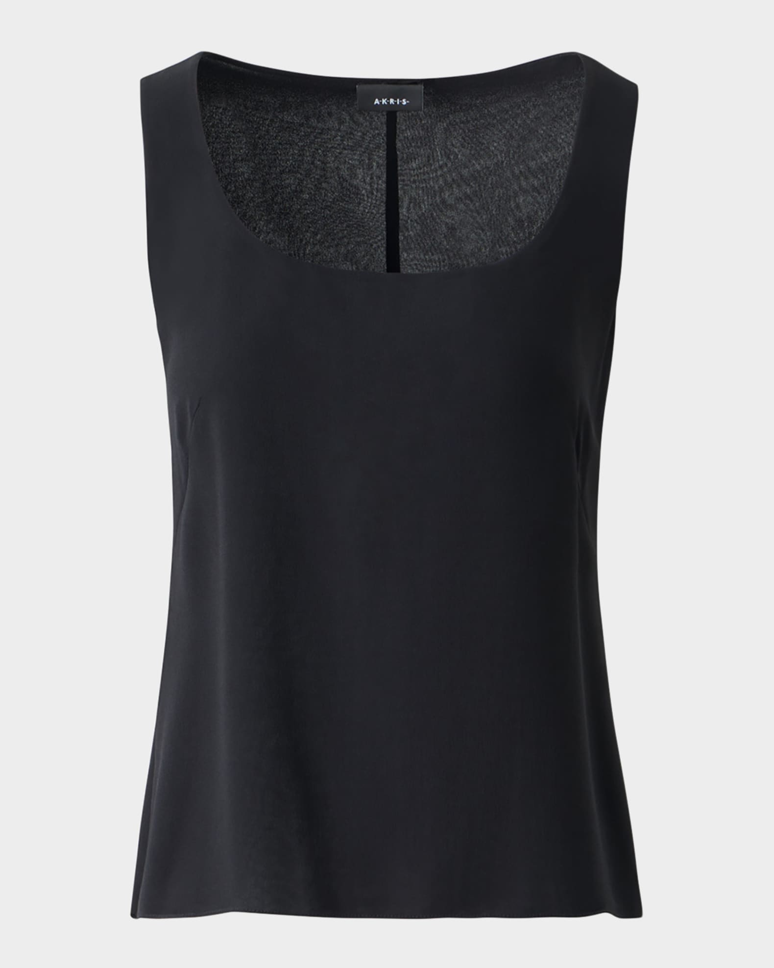 Akris Scoop-Neck Silk Georgette Tank Top | Neiman Marcus