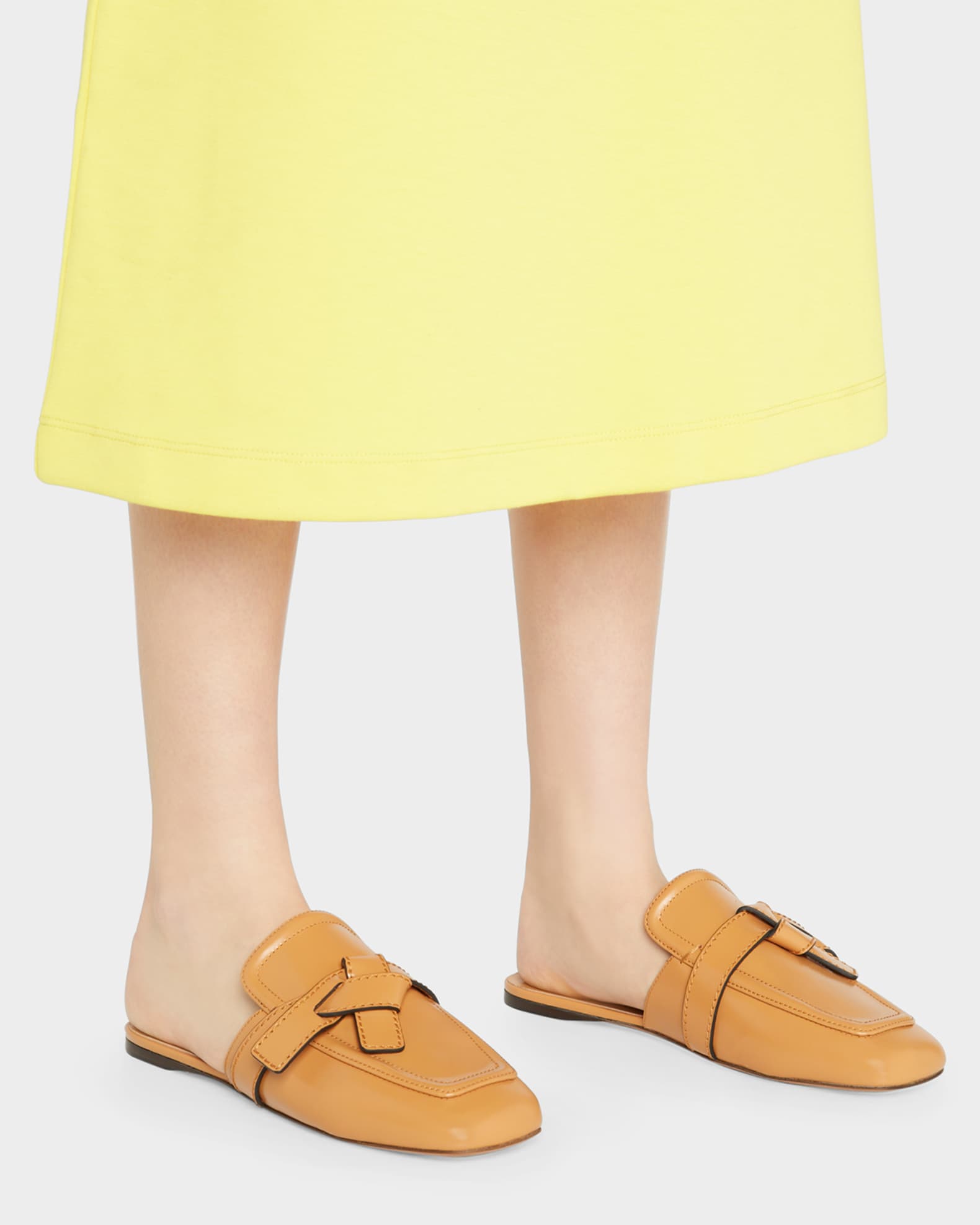 Loewe Gate Leather Flat Mules | Neiman Marcus