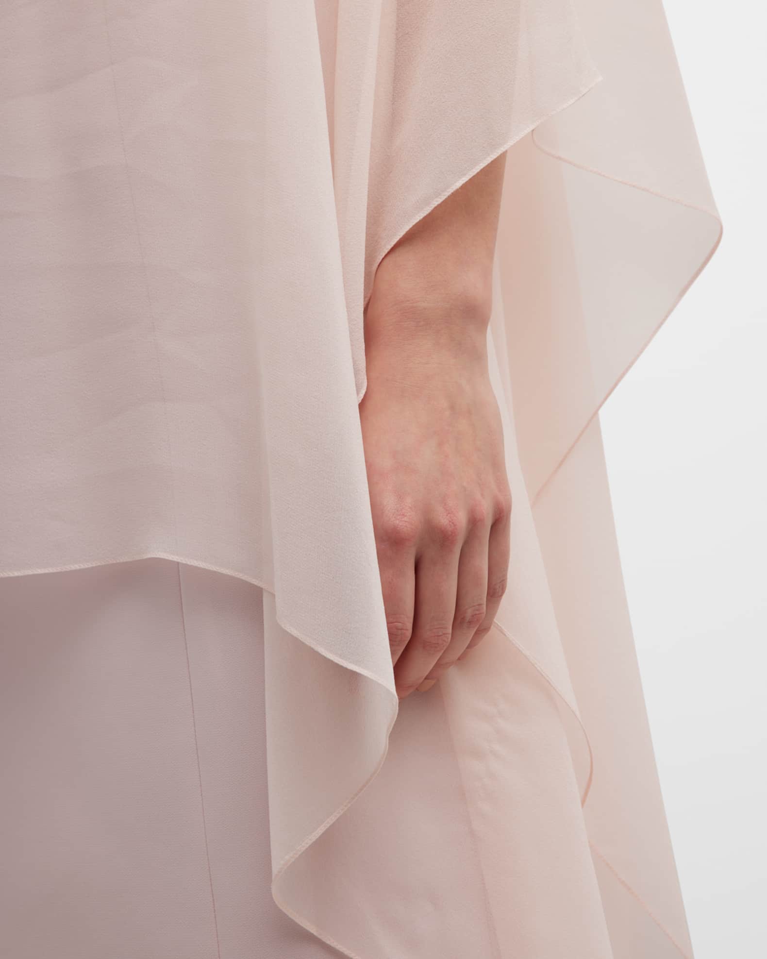 Rickie Freeman for Teri Jon Chiffon Cape Overlay Crepe Sheath Dress ...