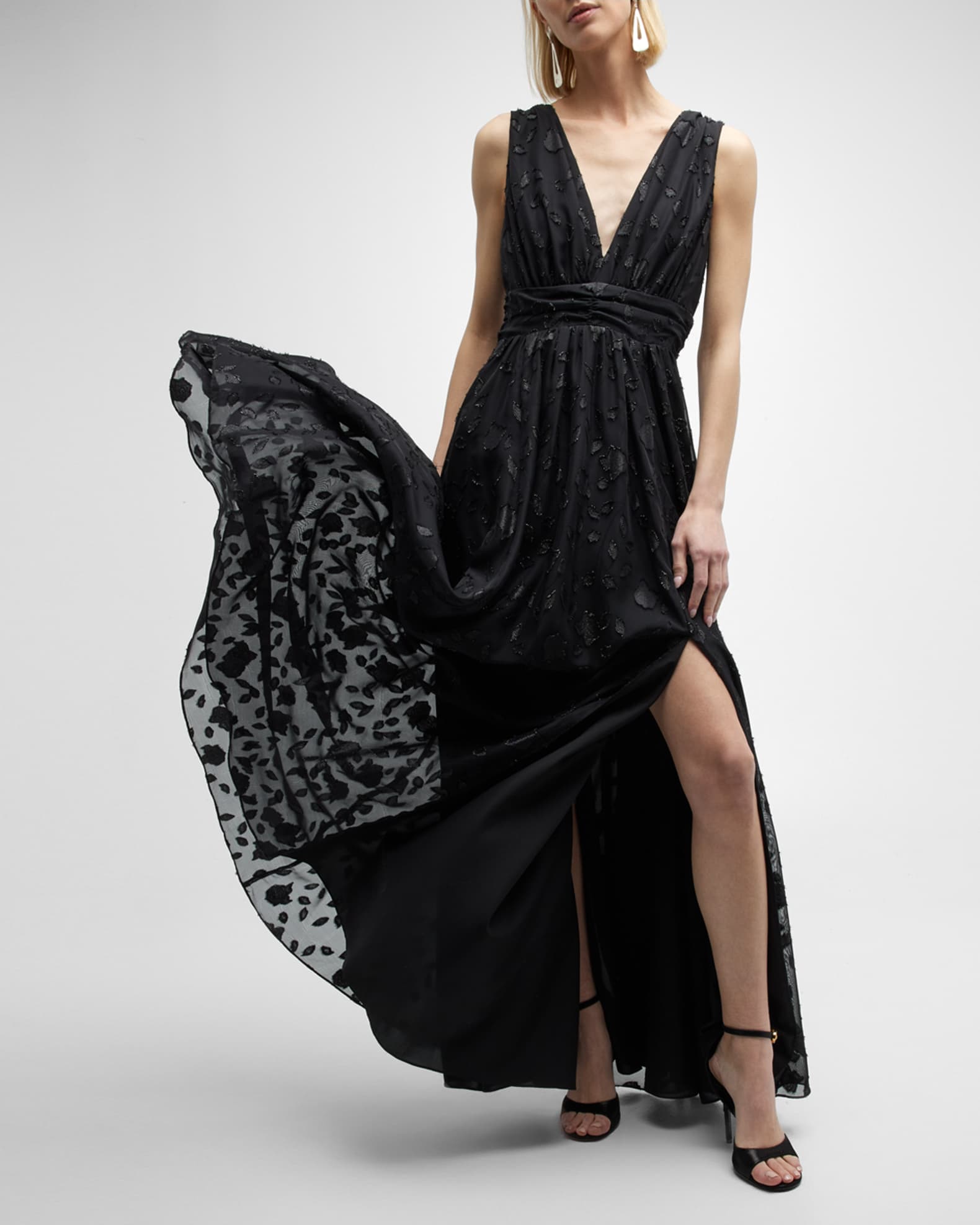 One33 Social Sleeveless Burnout Empire Gown | Neiman Marcus