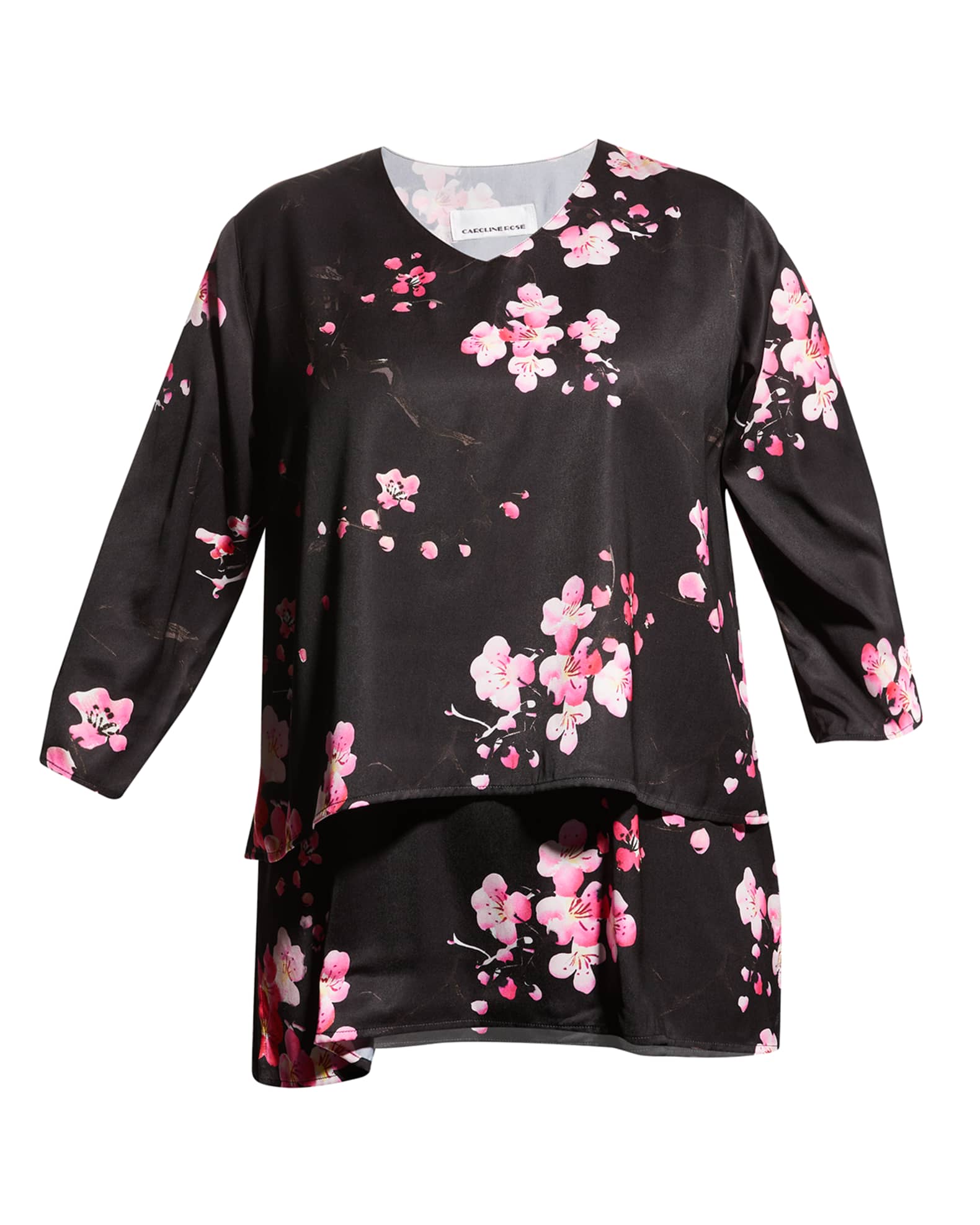 Caroline Rose Plus Size Cherry Blossom Layered Tunic | Neiman Marcus