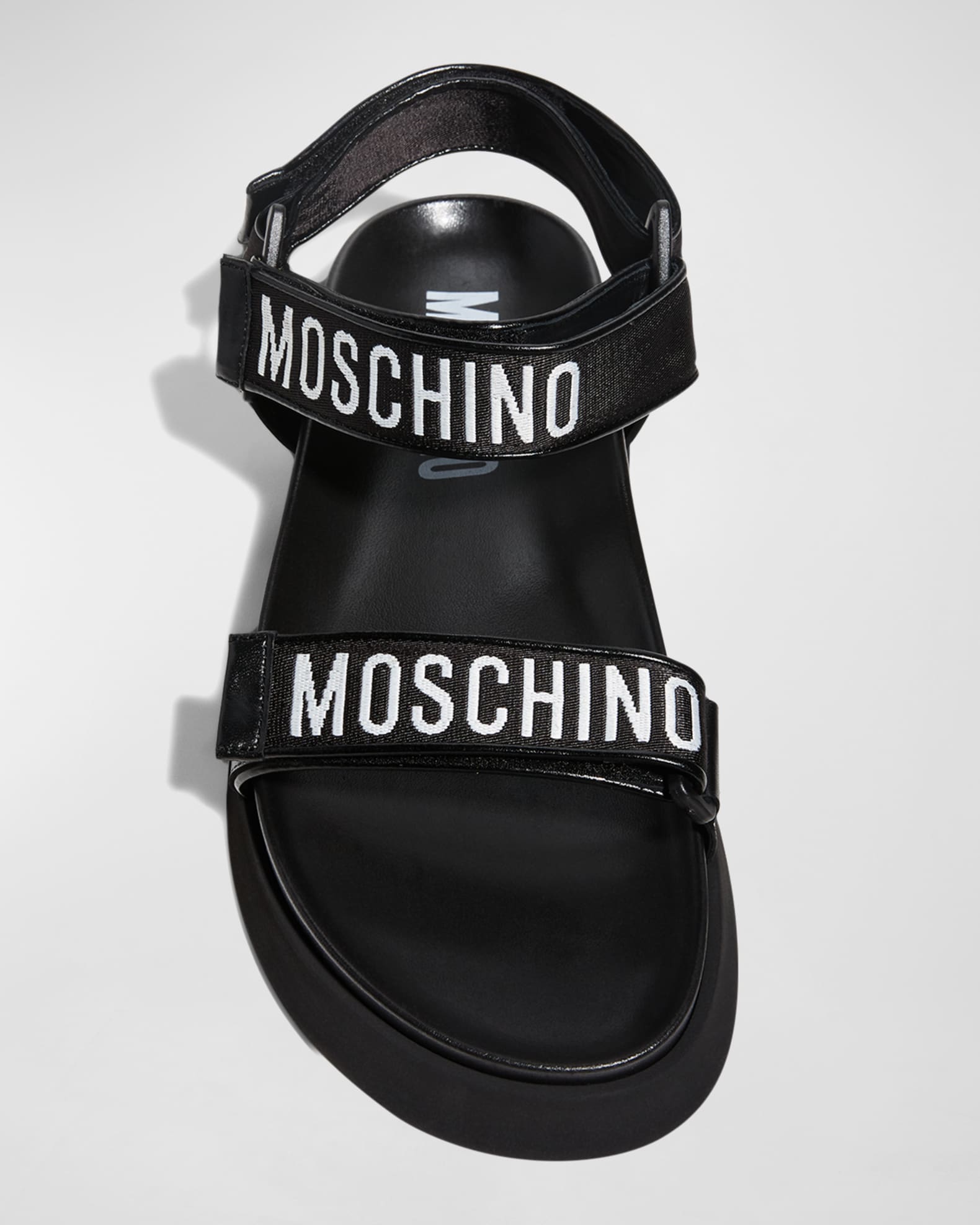 Moschino Men's Logo Tape Sandals | Neiman Marcus