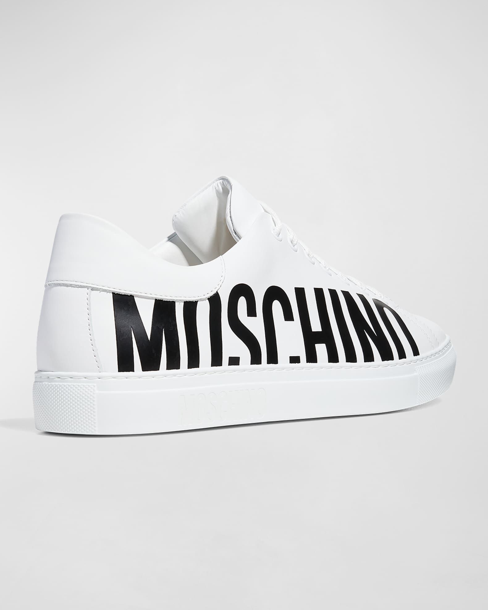 Moschino Men's Logo Leather Low-Top Sneakers | Neiman Marcus