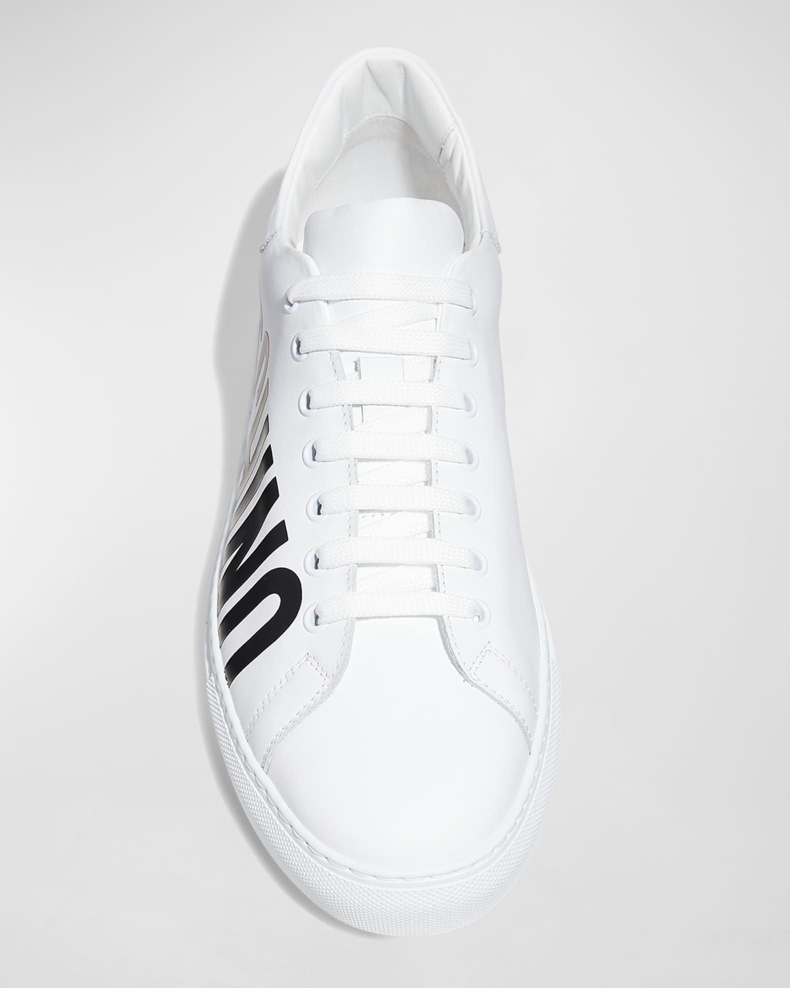 Moschino Men's Logo Leather Low-Top Sneakers | Neiman Marcus