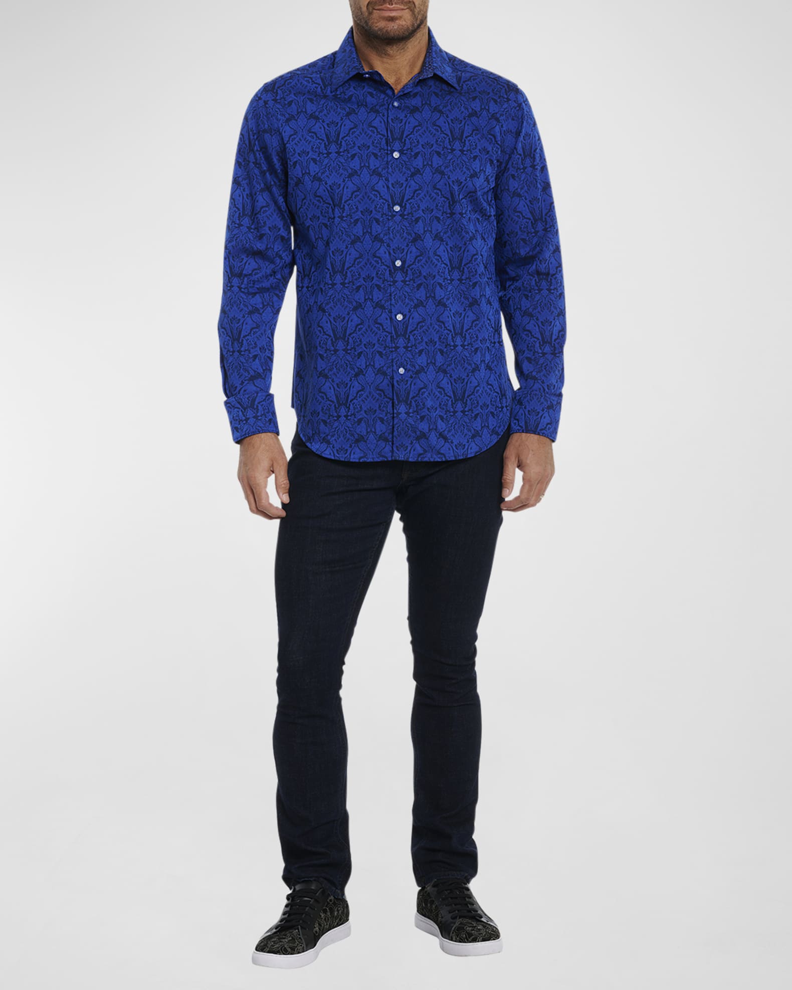 Robert Graham Men's Highland Stretch Cotton Jacquard Sport Shirt ...