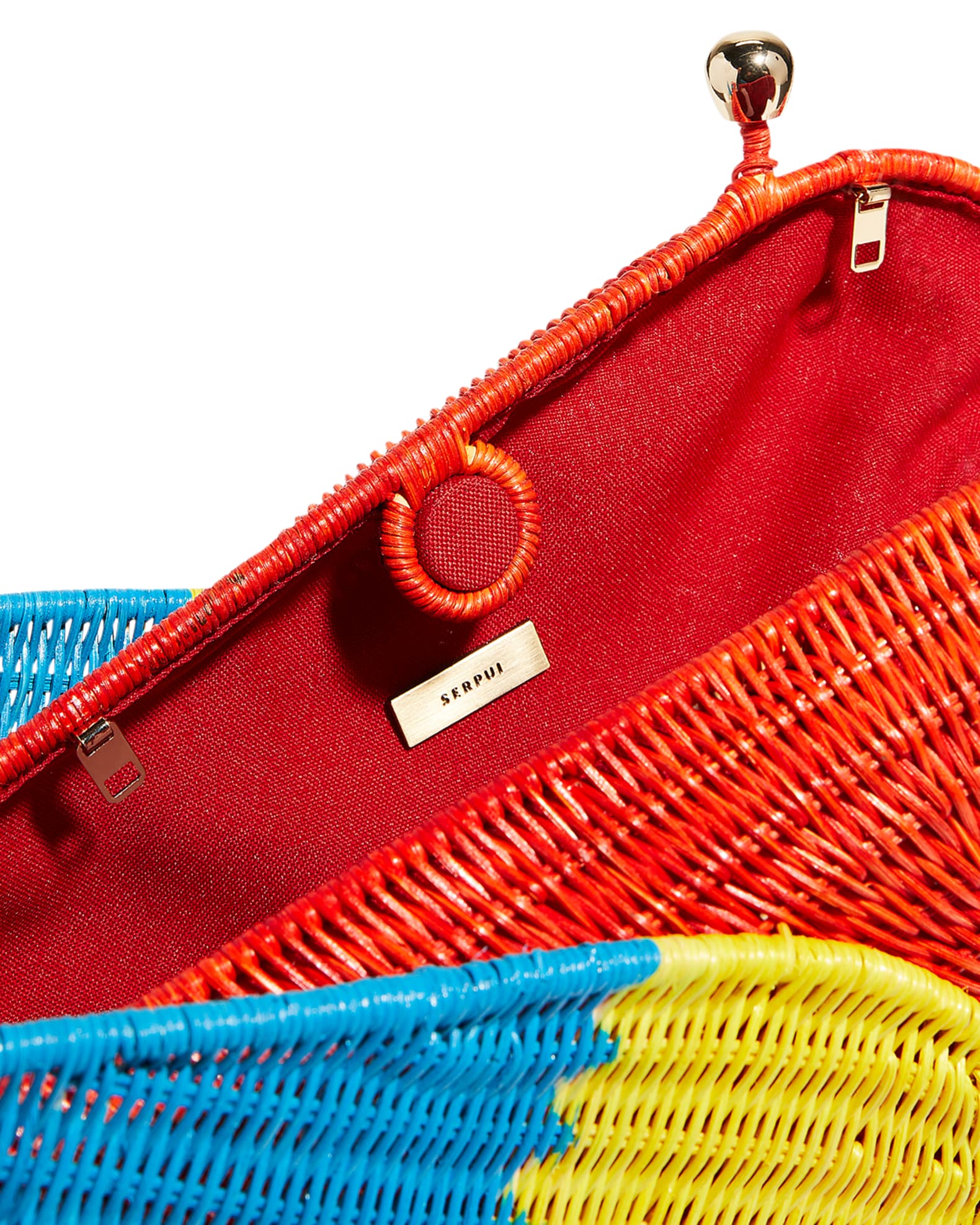 Serpui Cissa Parrot Wicker Crossbody Bag | Neiman Marcus