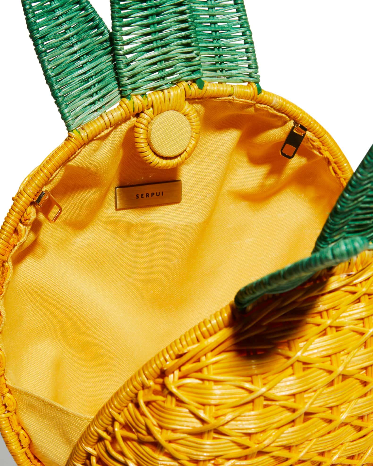 Serpui Sweet Pineapple Wicker Crossbody Bag | Neiman Marcus