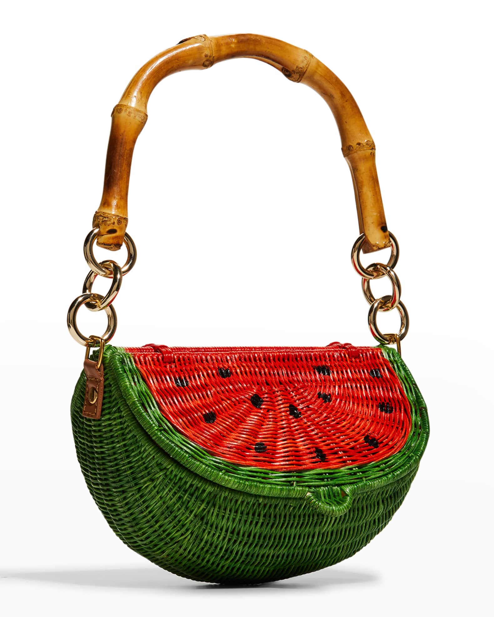 Serpui Fresh Watermelon Basket Wicker Top-Handle Bag | Neiman Marcus
