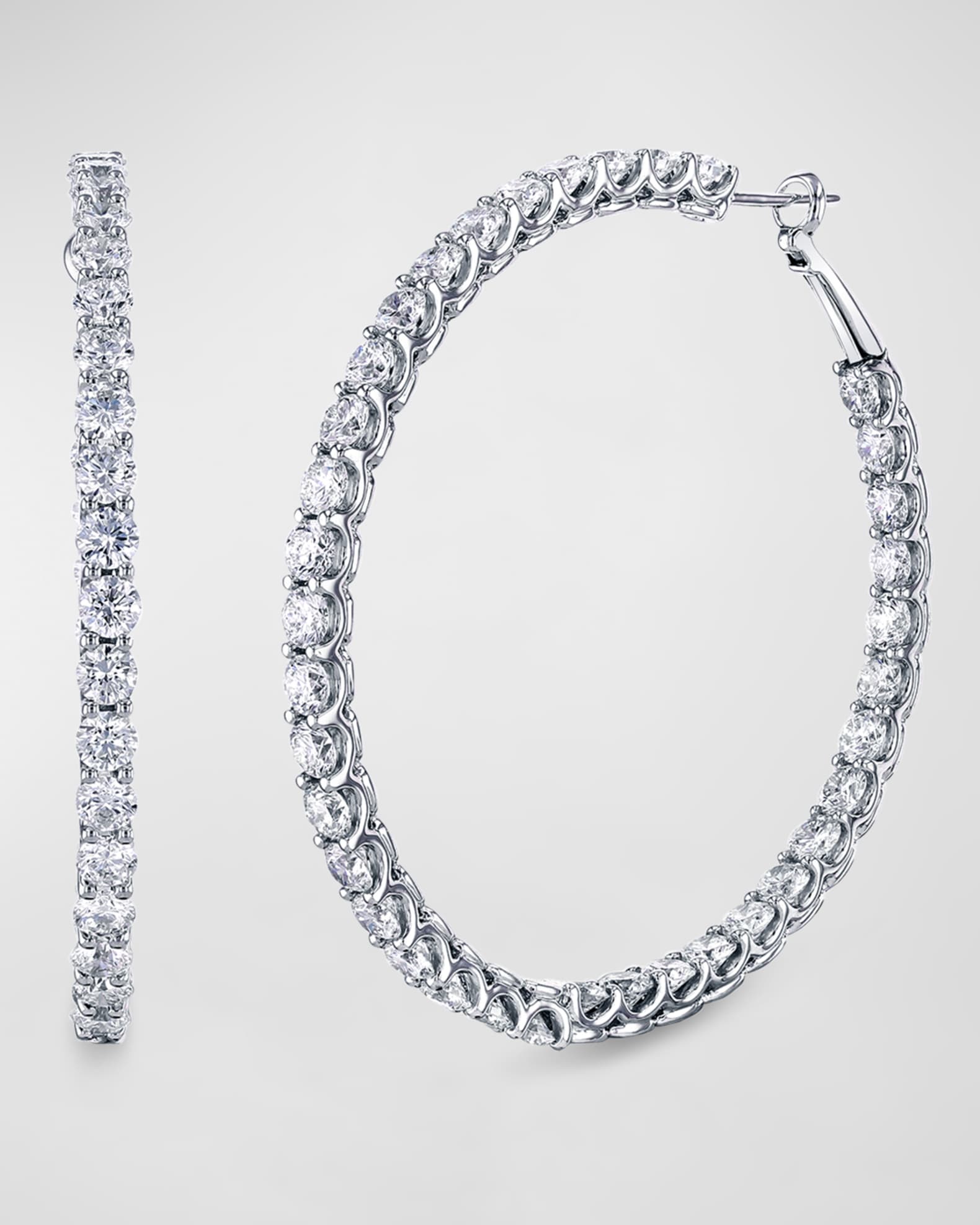 Neiman Marcus Diamonds 18K White Gold Round Diamond Medium Wire Cup ...