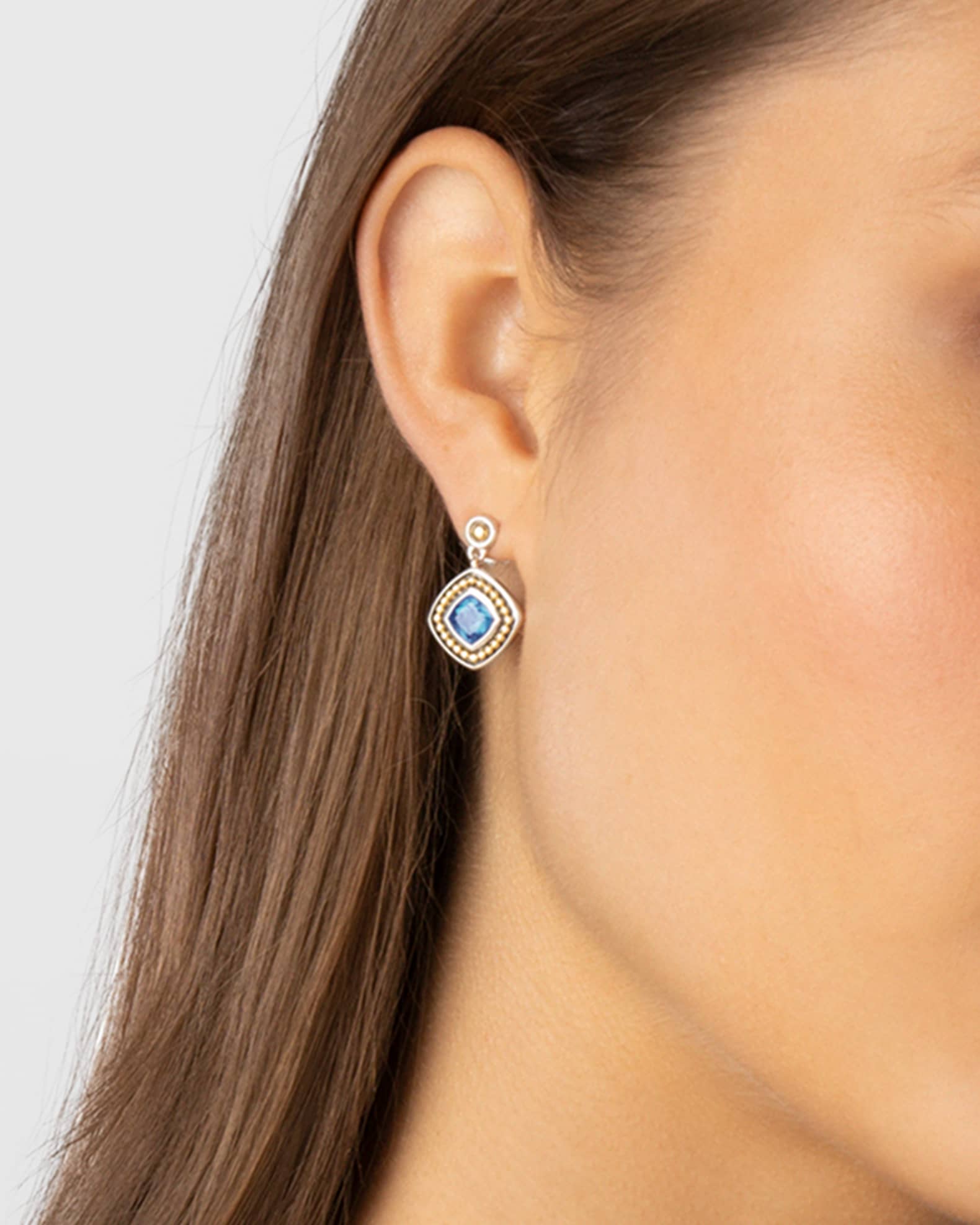 LAGOS Rittenhouse Blue Topaz 6mm Cushion Post and Drop Earrings ...