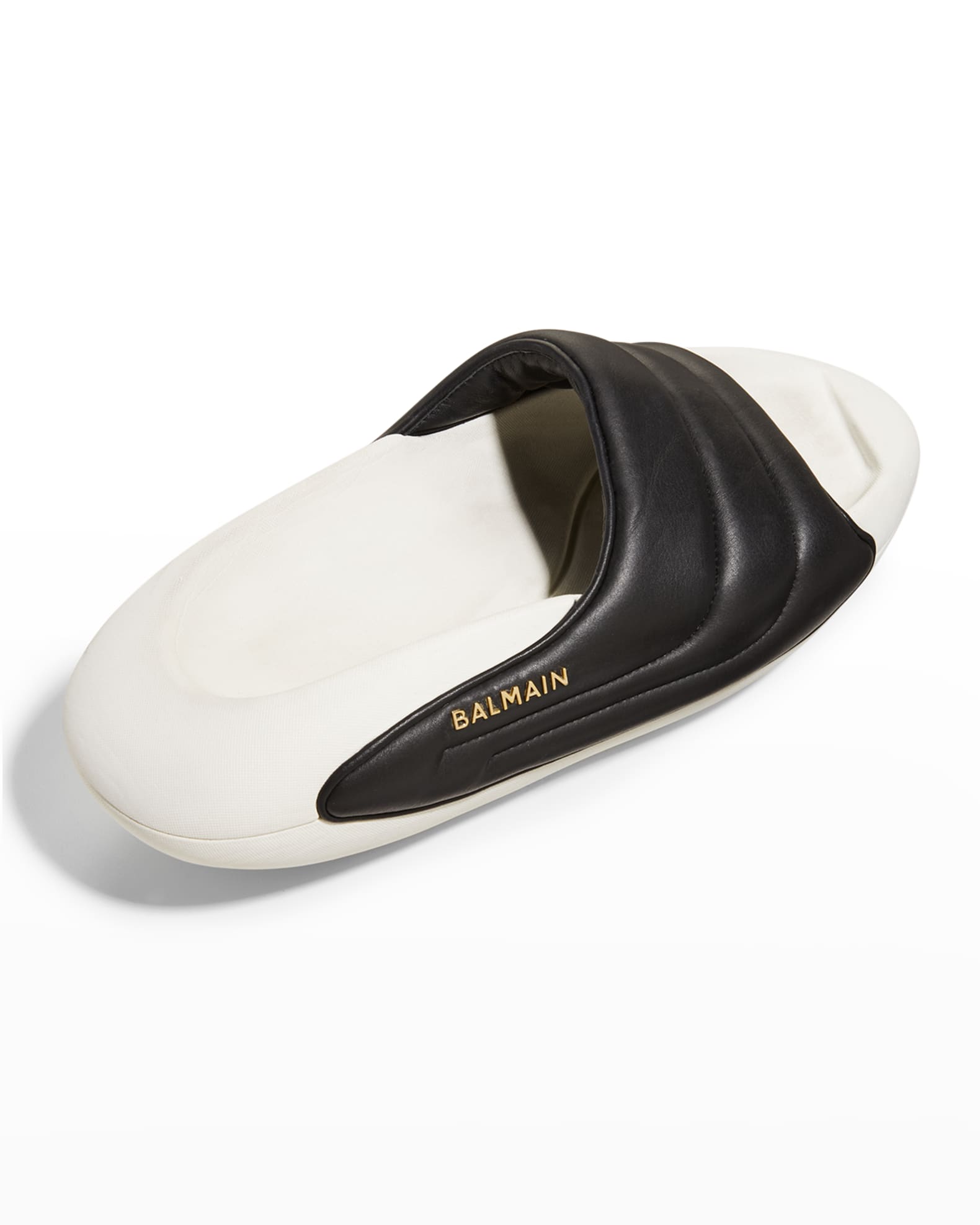 Balmain Men's Quilted Leather B-IT Mule Slides | Neiman Marcus