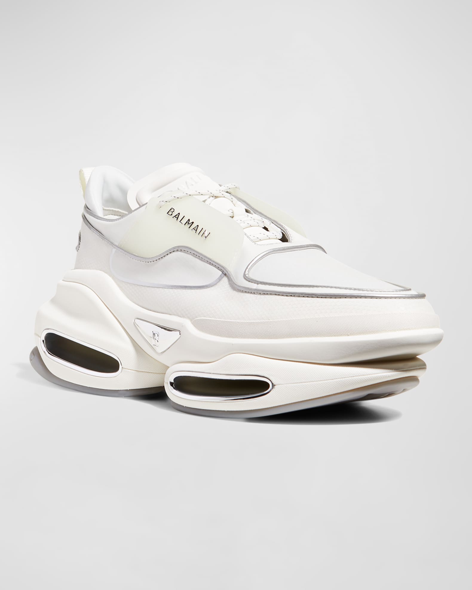Balmain Men's B-Bold Textile & Leather Athletic Sneakers | Neiman Marcus