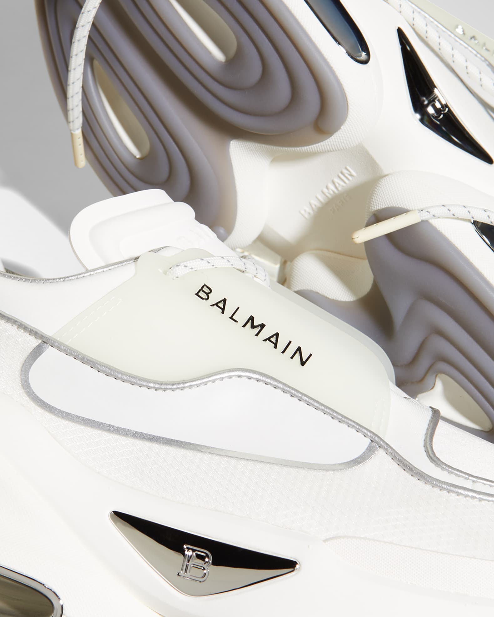 Balmain Men's B-Bold Textile & Leather Athletic Sneakers | Neiman Marcus