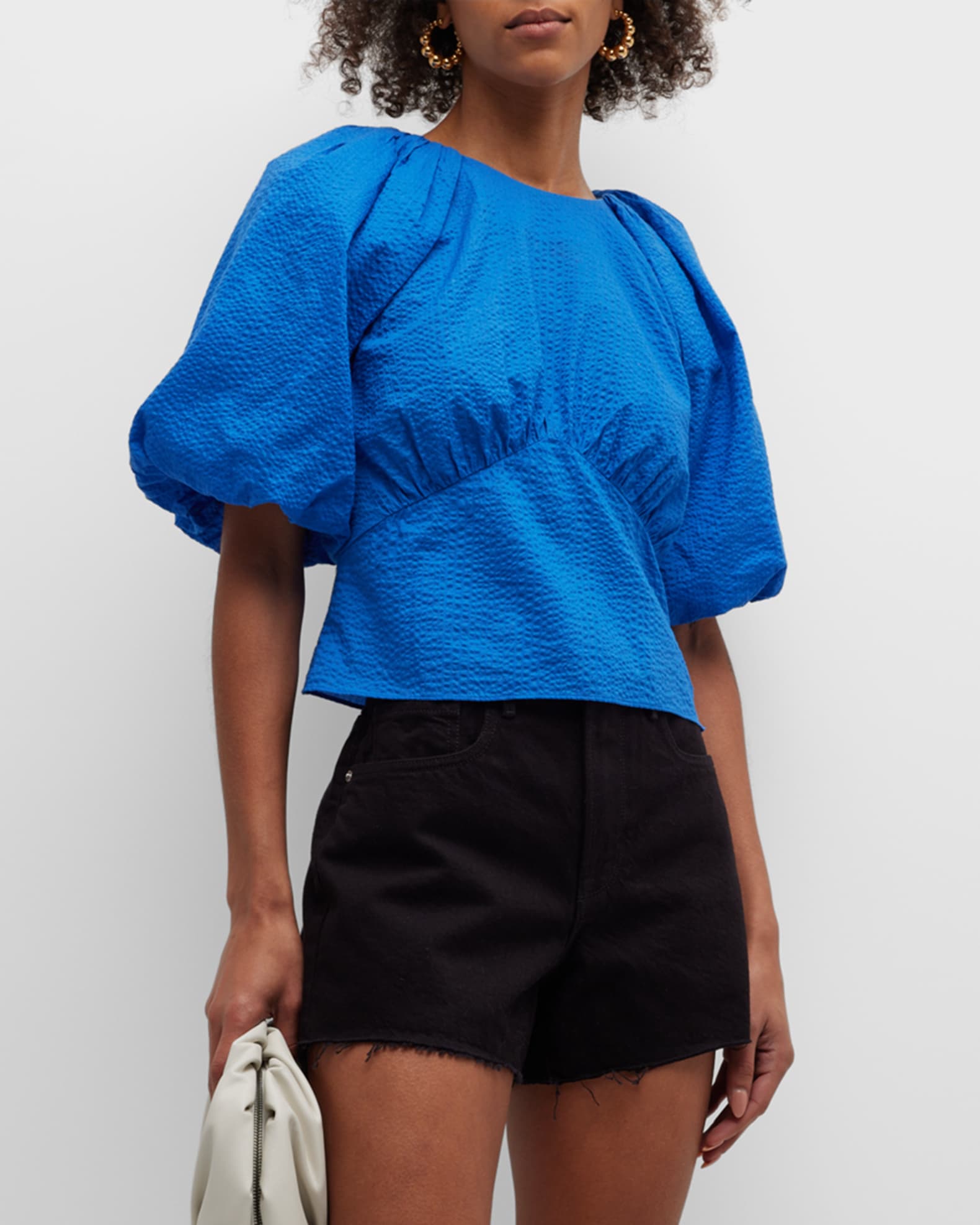 FRAME Gathered-Seam Top | Neiman Marcus