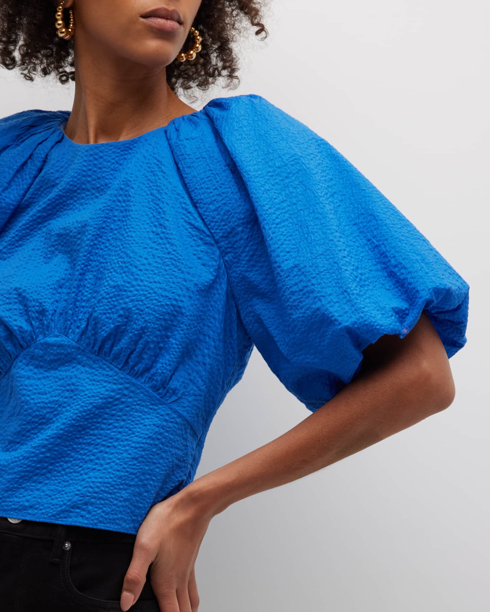 FRAME Gathered-Seam Top | Neiman Marcus