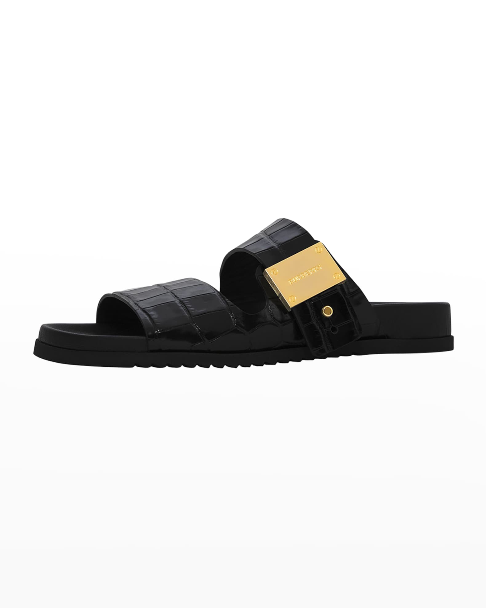 Burberry Olympia Mock-Croc Buckle Sandals | Neiman Marcus