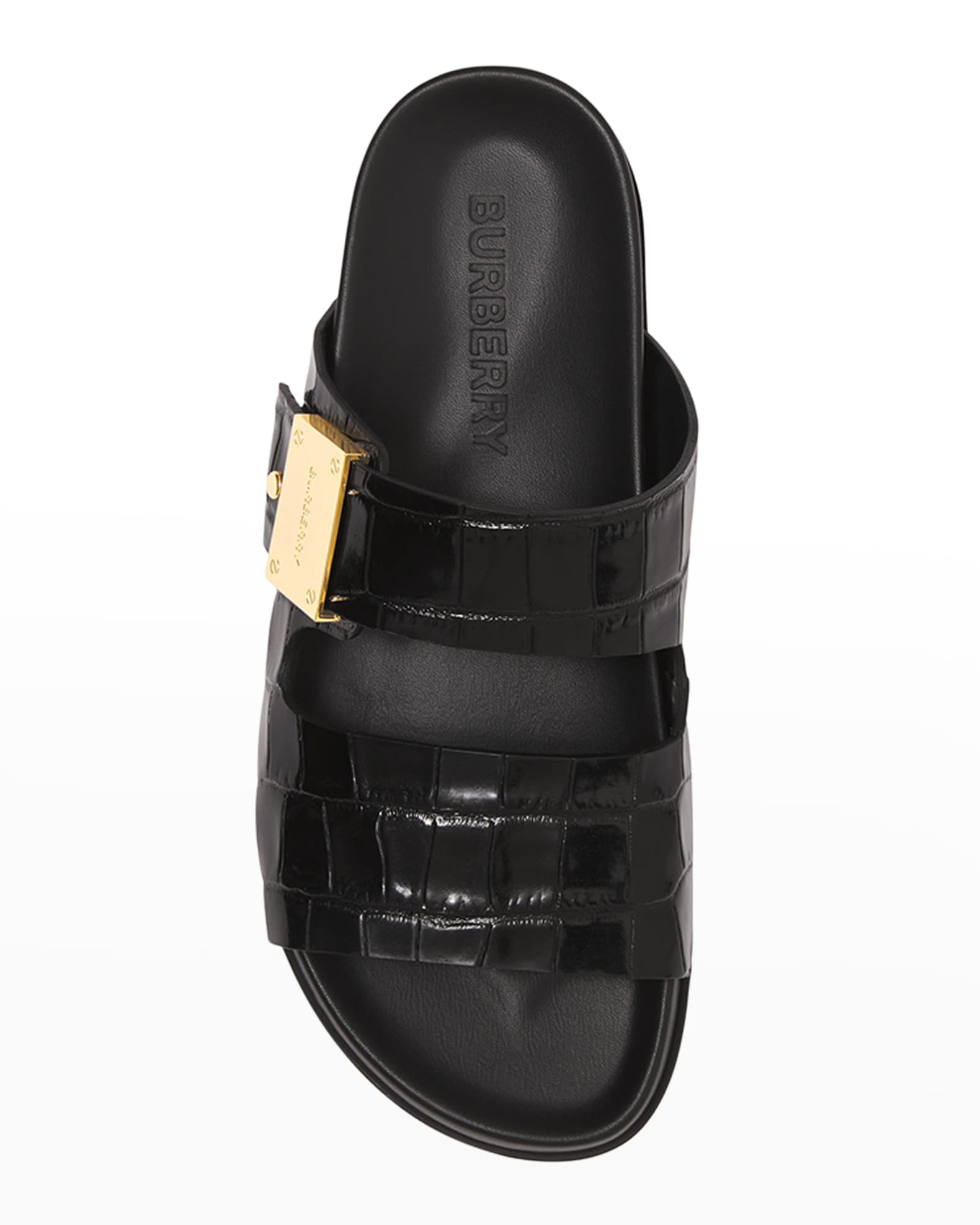 Burberry Olympia Mock-Croc Buckle Sandals | Neiman Marcus
