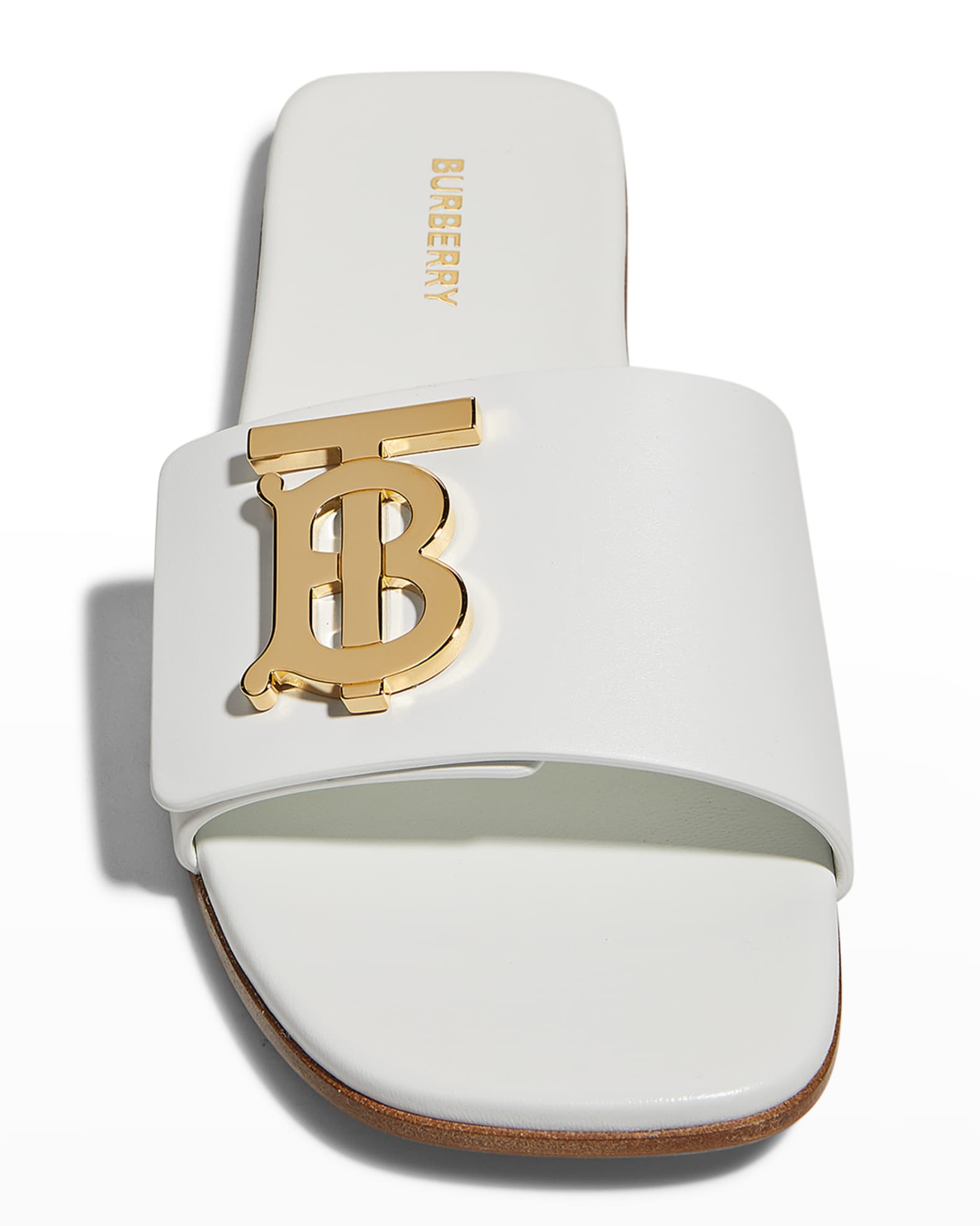 Burberry Philippa Leather Medallion Flat Sandals | Neiman Marcus