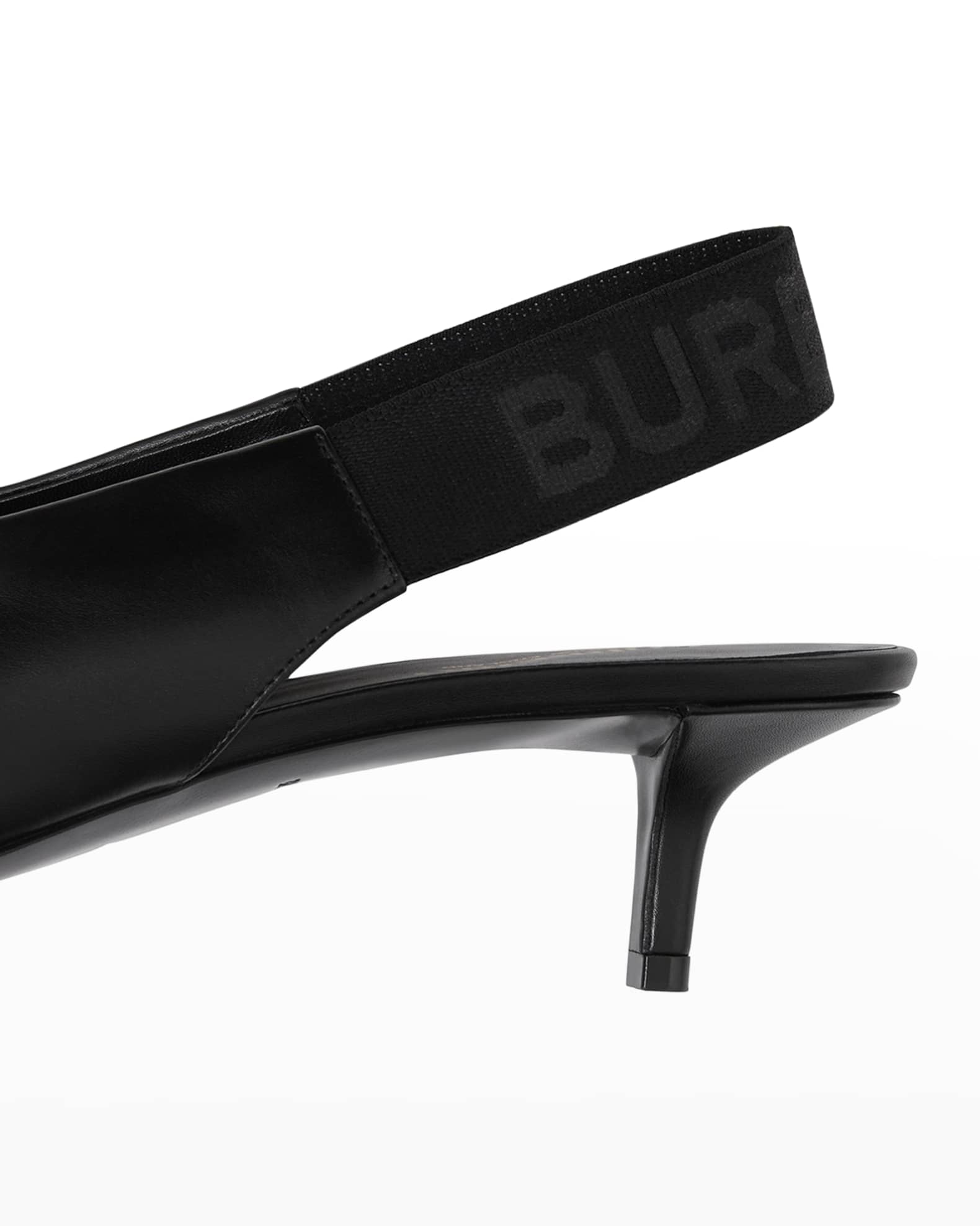 Burberry Malinda Leather Kitten-Heel Slingback Pumps | Neiman Marcus
