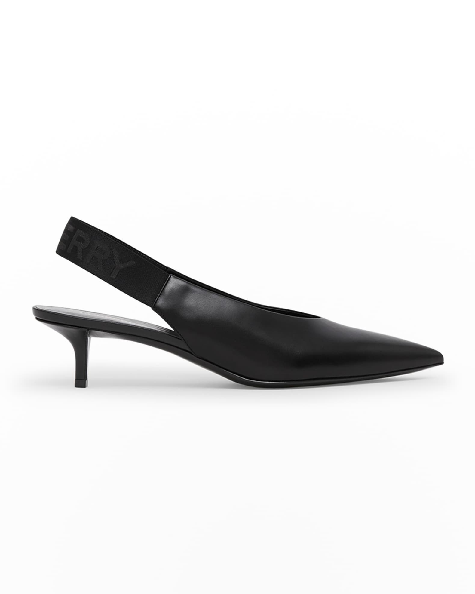 Burberry Malinda Leather Kitten-Heel Slingback Pumps | Neiman Marcus