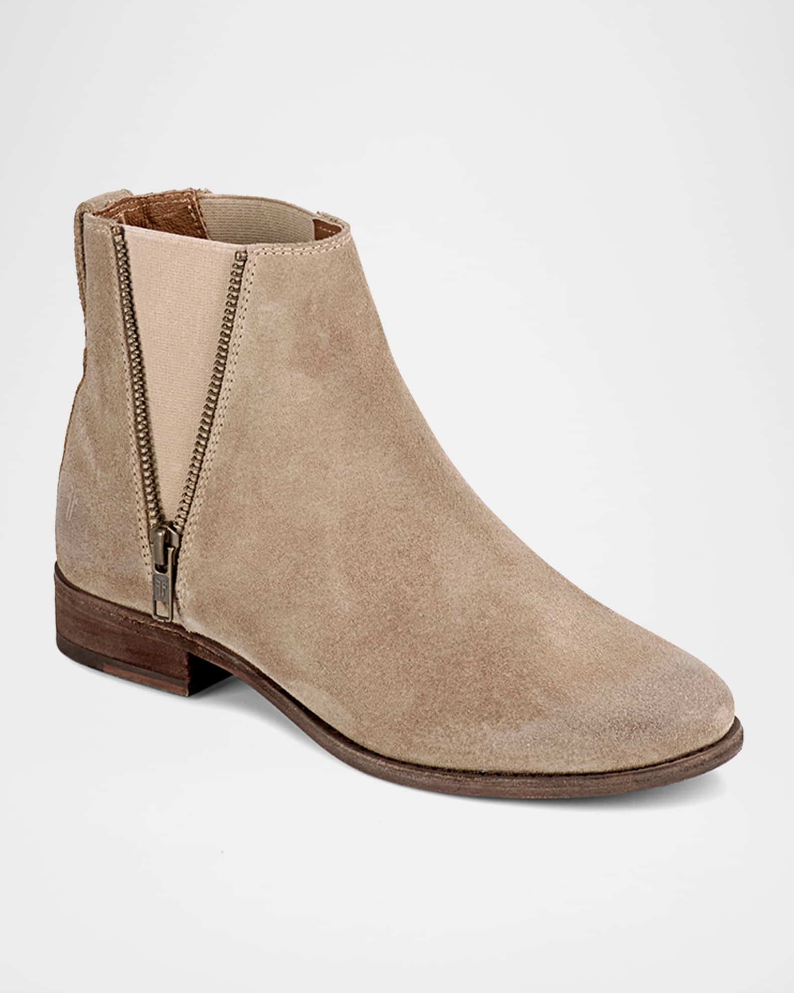 Frye Carly Leather Zip Chelsea Booties | Neiman Marcus
