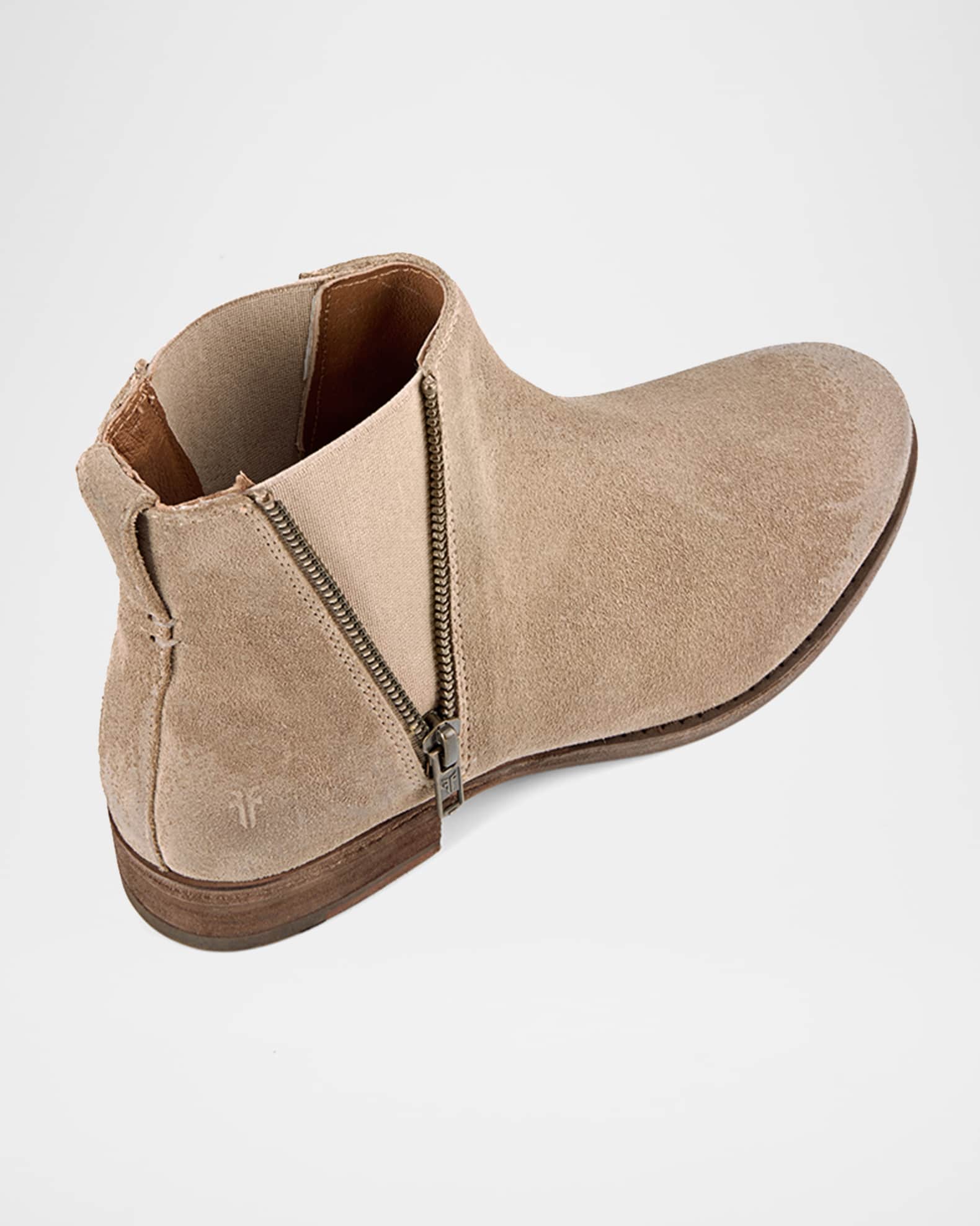 Frye Carly Leather Zip Chelsea Booties | Neiman Marcus